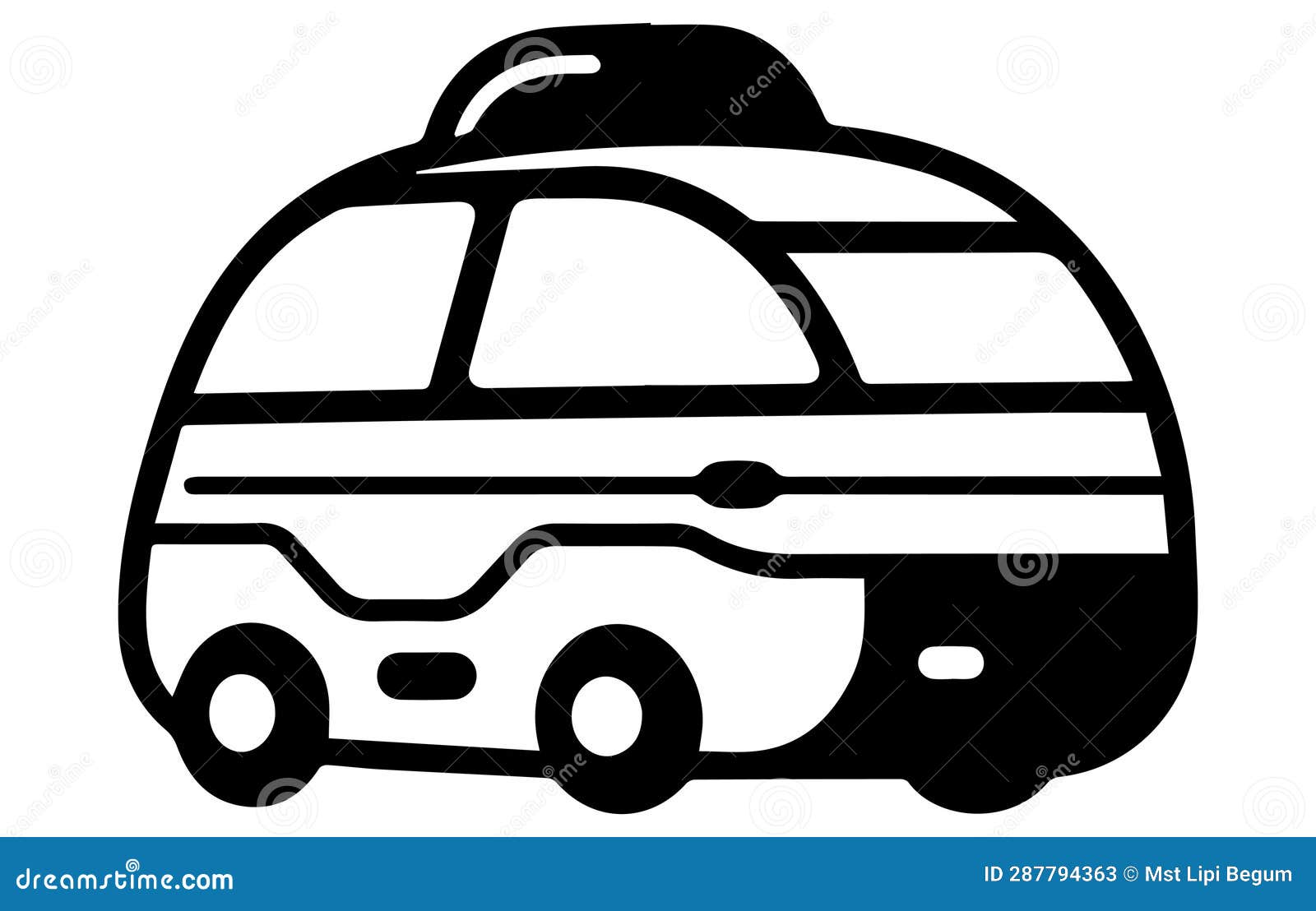 Autonomous Automobile Linear Icon. Self Driving Car Vector Concept ...