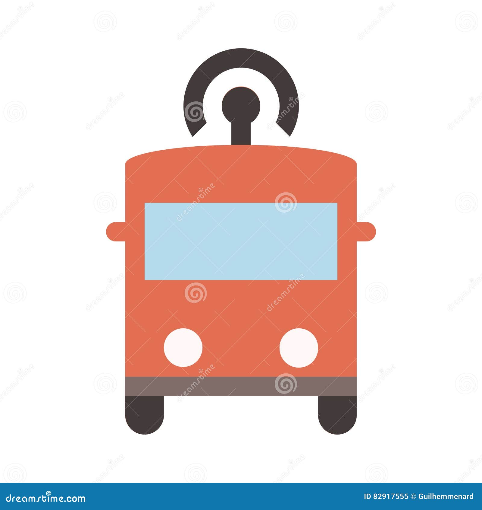 Autonomous Bus - Flat Colored Icon - Red Stock Vector - Illustration of ...