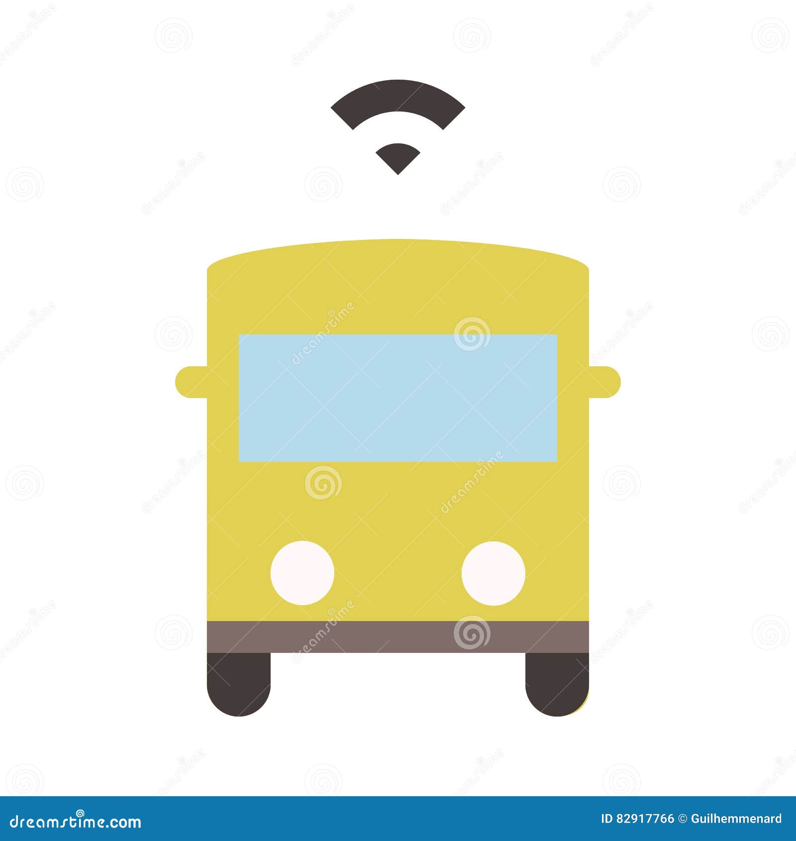Autonomous Bus - School Bus - Flat Colored Icon - Yellow Stock Vector ...