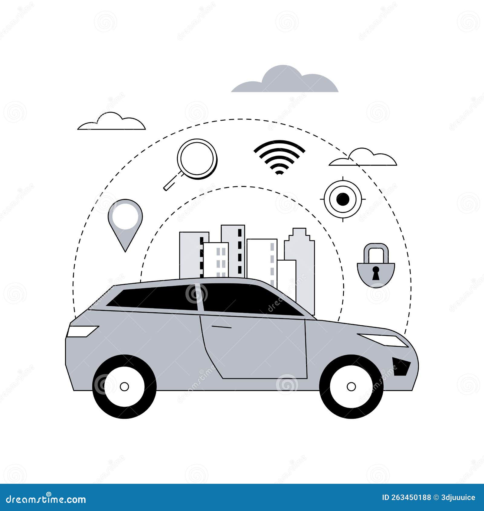 Autonomous Car Abstract Concept Vector Illustration. Stock Vector ...