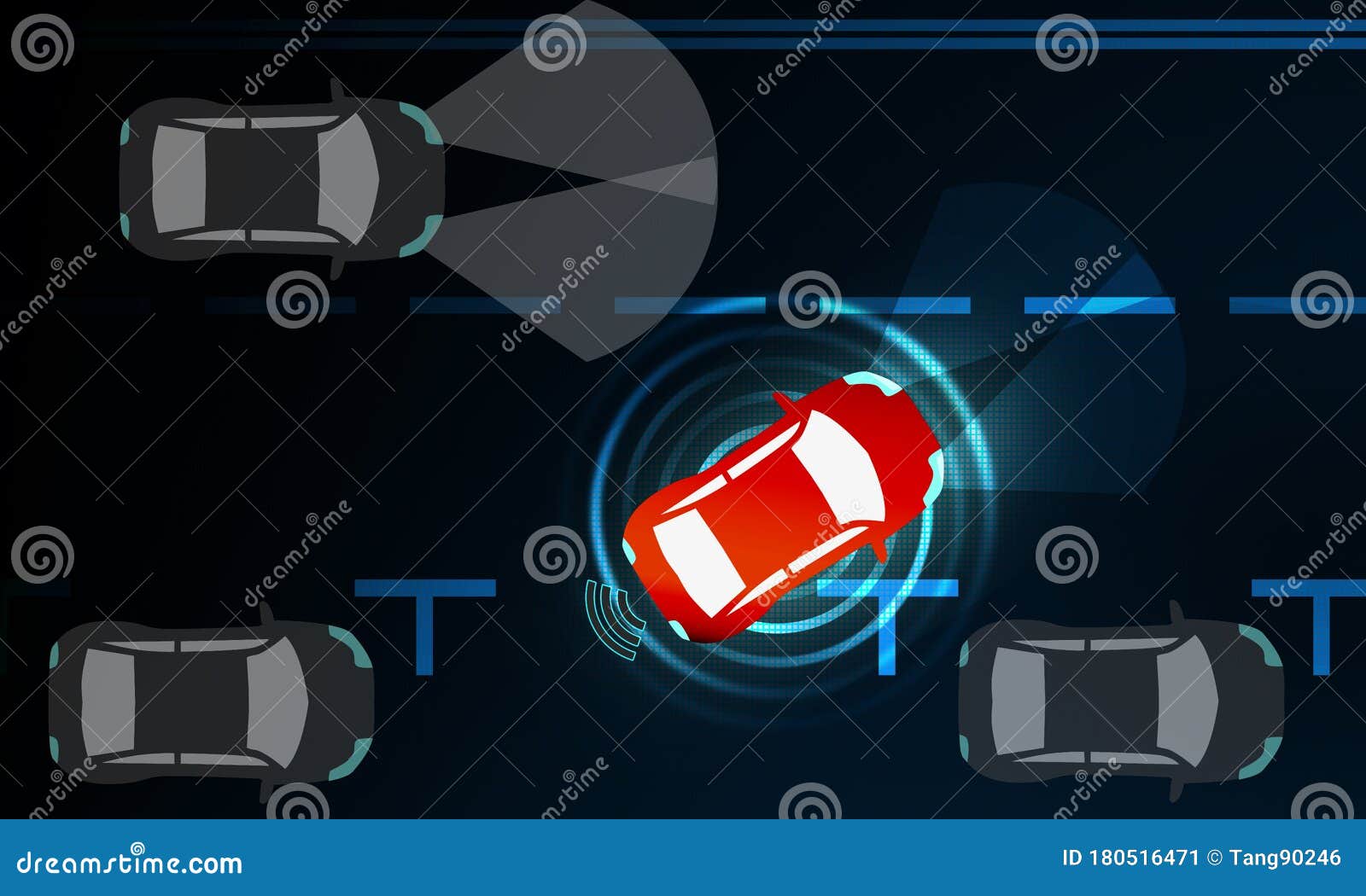 Autonomous Car Automatically Parks in the Parking Lot Stock ...