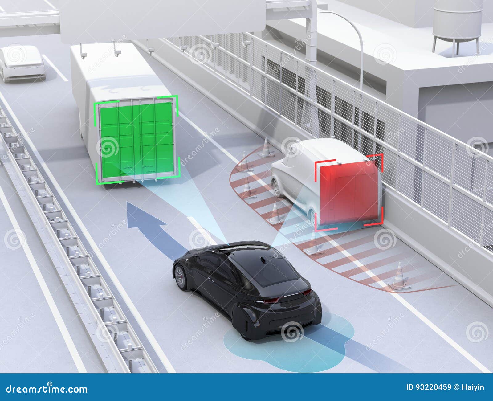 Autonomous Car Changing Lane Quickly To Avoid A Traffic Accident Stock ... Autonomous Car Changing Lane Quickly To Avoid A Traffic Accident Stock ...