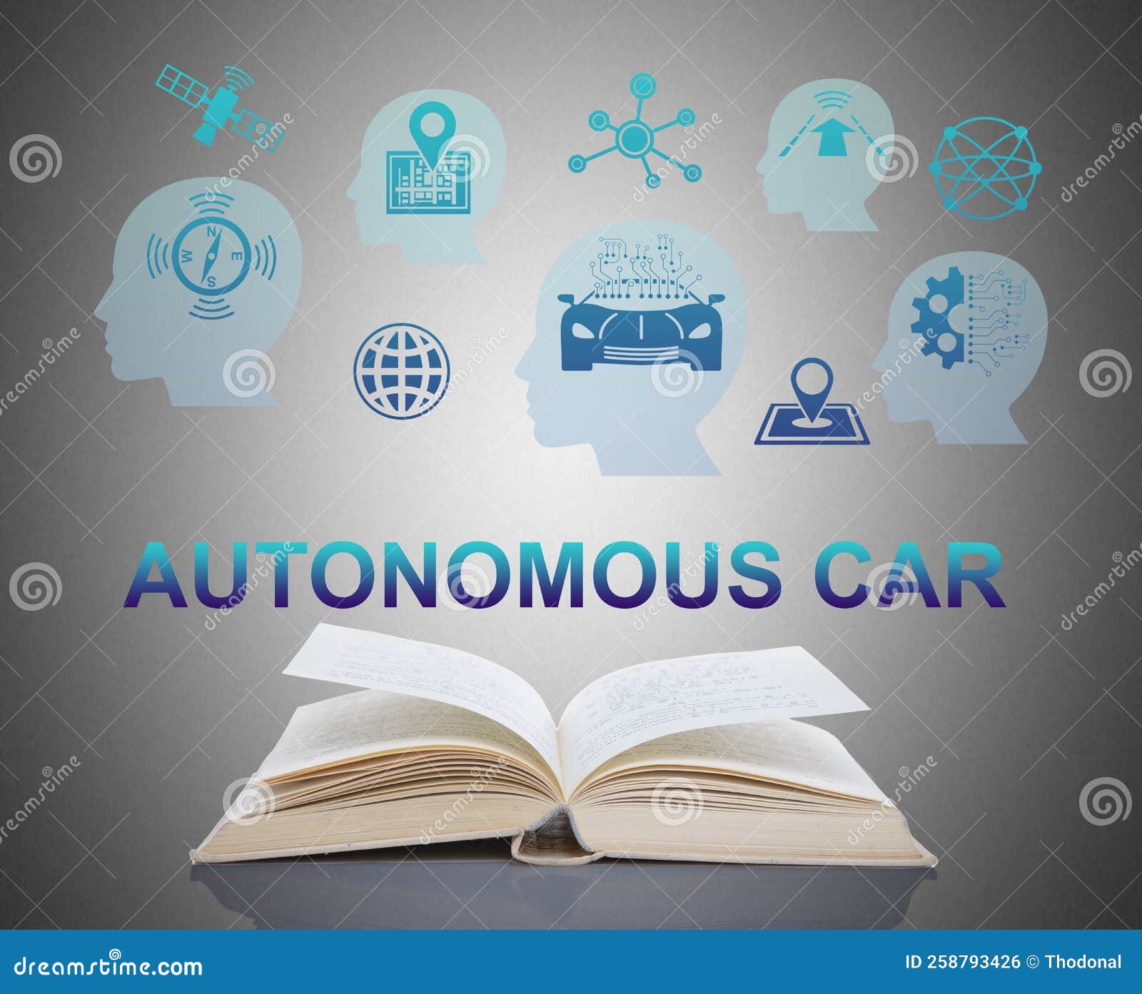 Autonomous Car Concept Above a Book Stock Photo - Image of futuristic ...