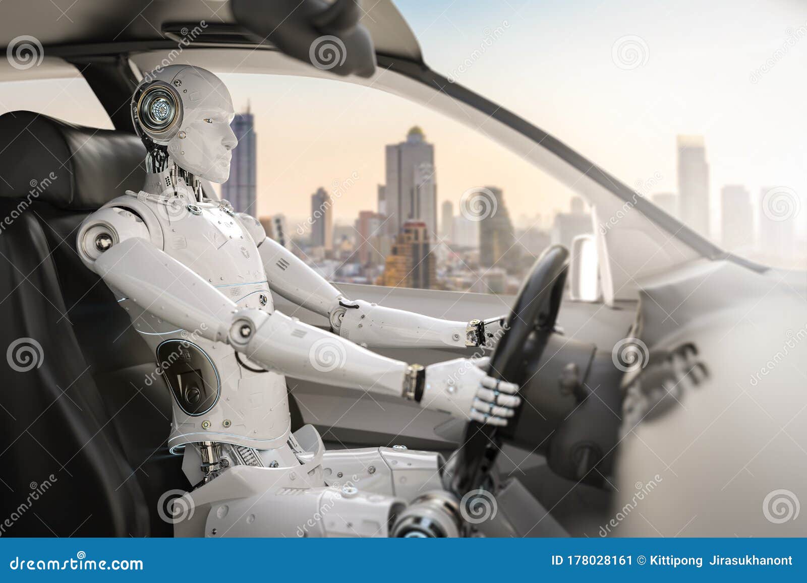 Autonomous car concept stock illustration. Illustration of cyborg ...