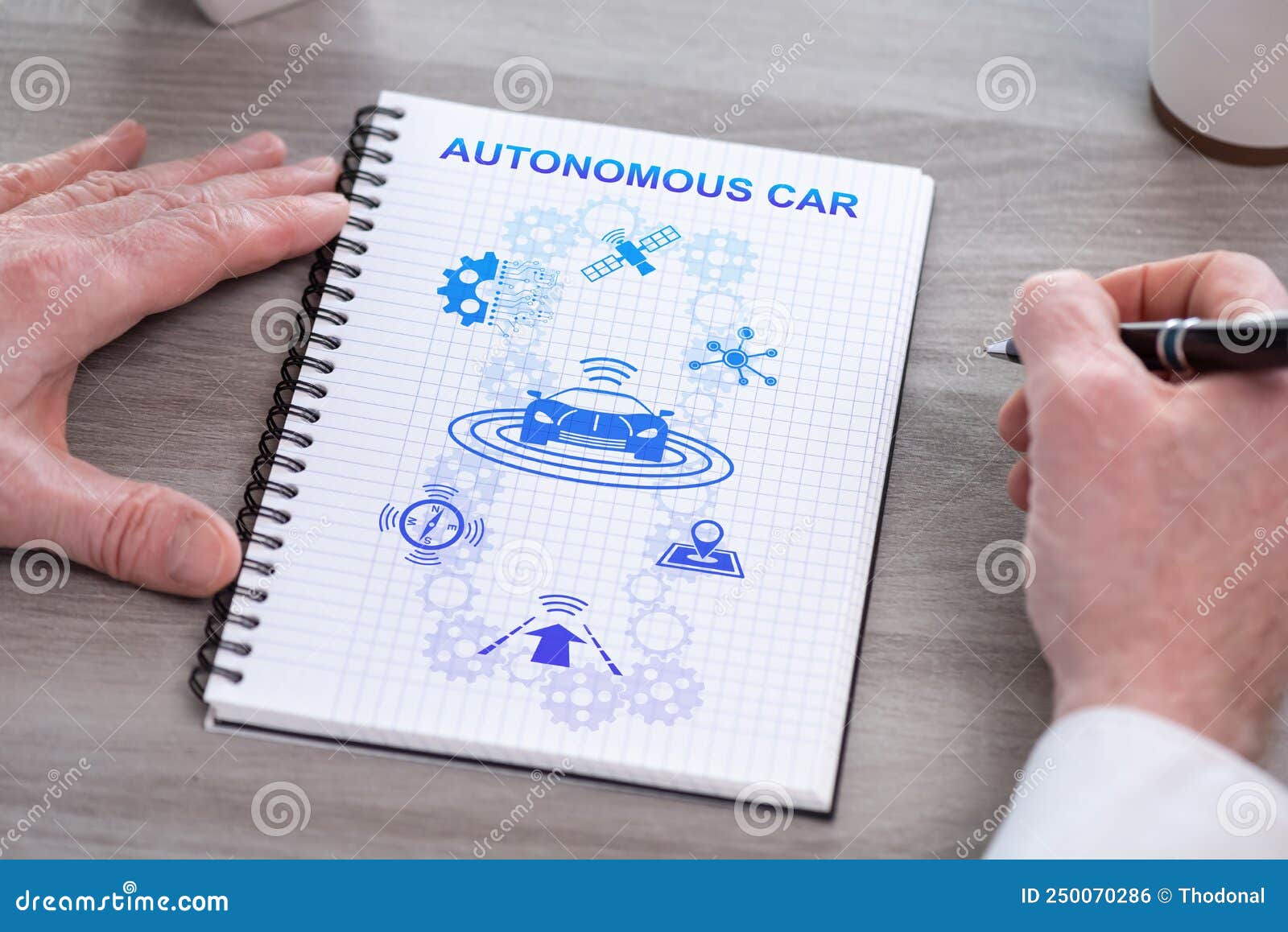 Autonomous Car Concept on a Notepad Stock Photo - Image of internet ...