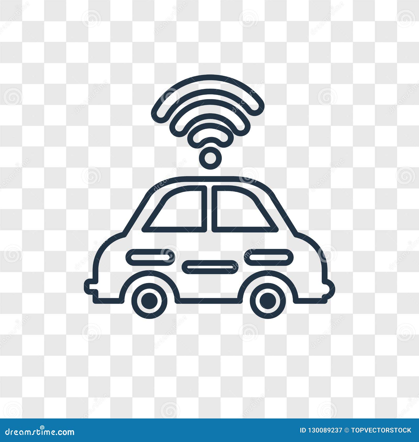Autonomous Car Concept Vector Linear Icon Isolated on Transparent ...
