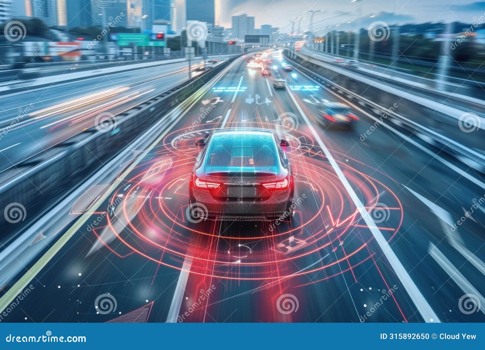 Autonomous Car Driving on the Road with AI Self-driving Technology ...