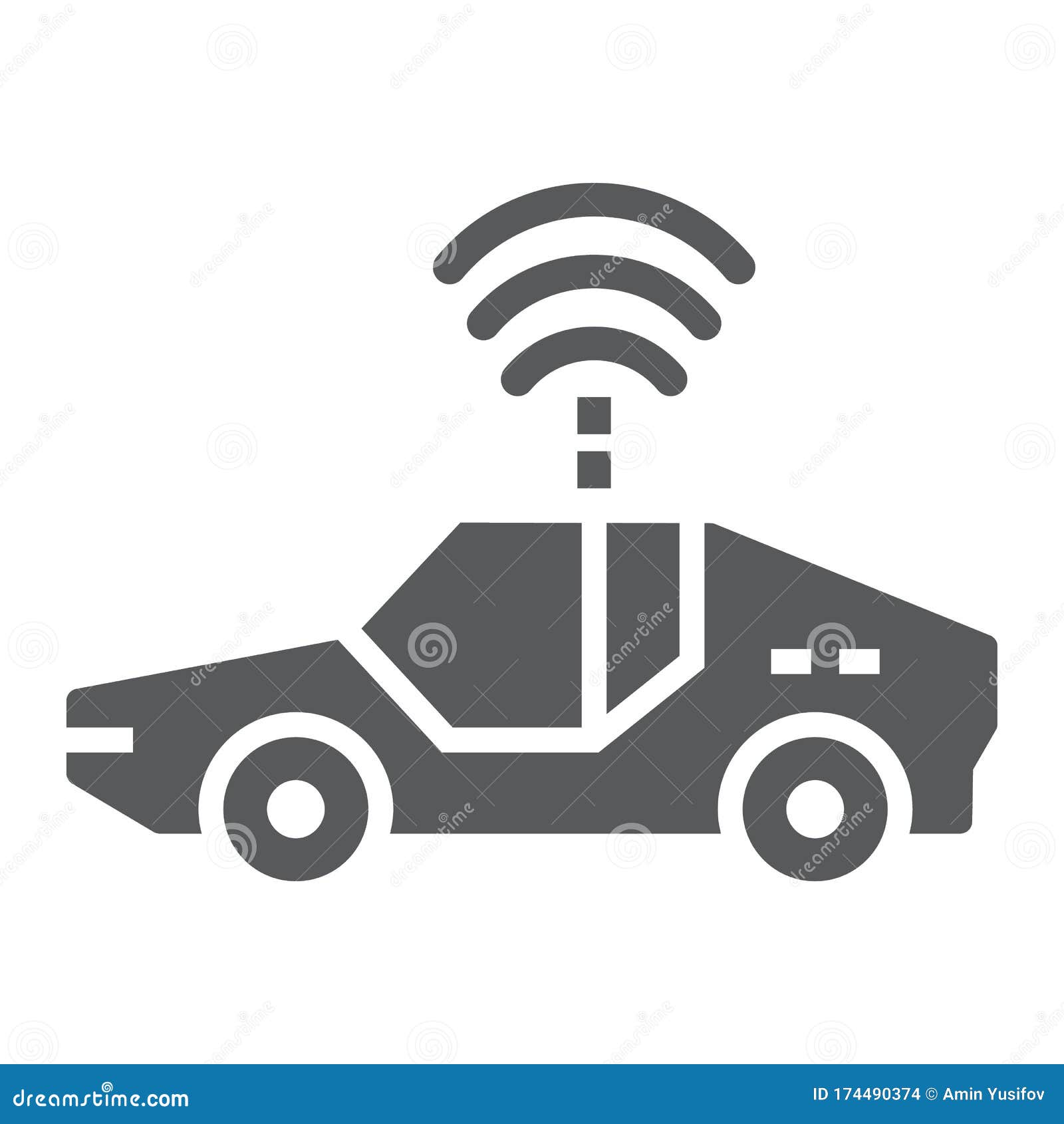 Autonomous Car Glyph Icon, Technology and Future Car, Self Driving Sign ...