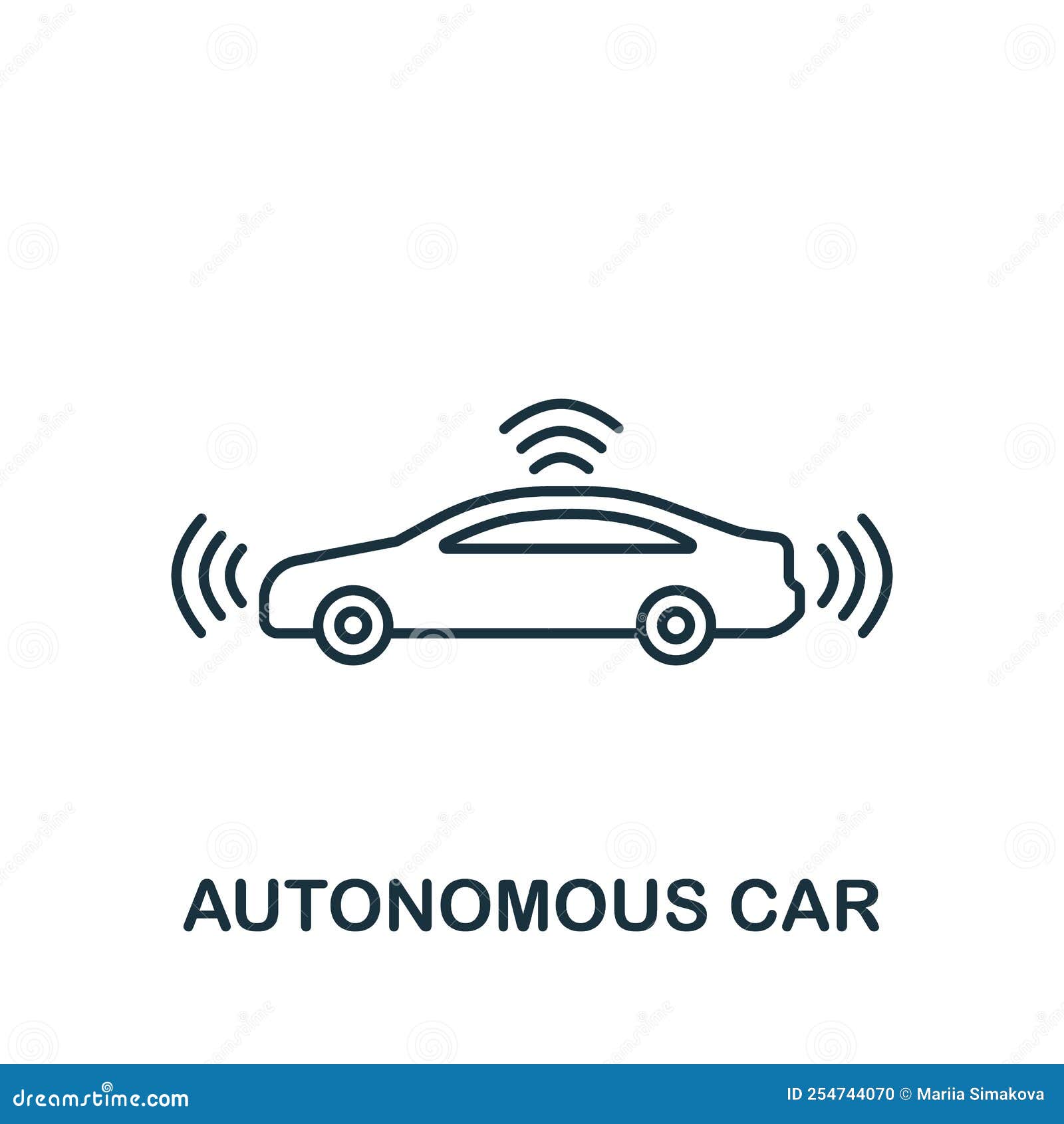 Autonomous Car Icon. Line Simple Icon for Templates, Web Design and ...