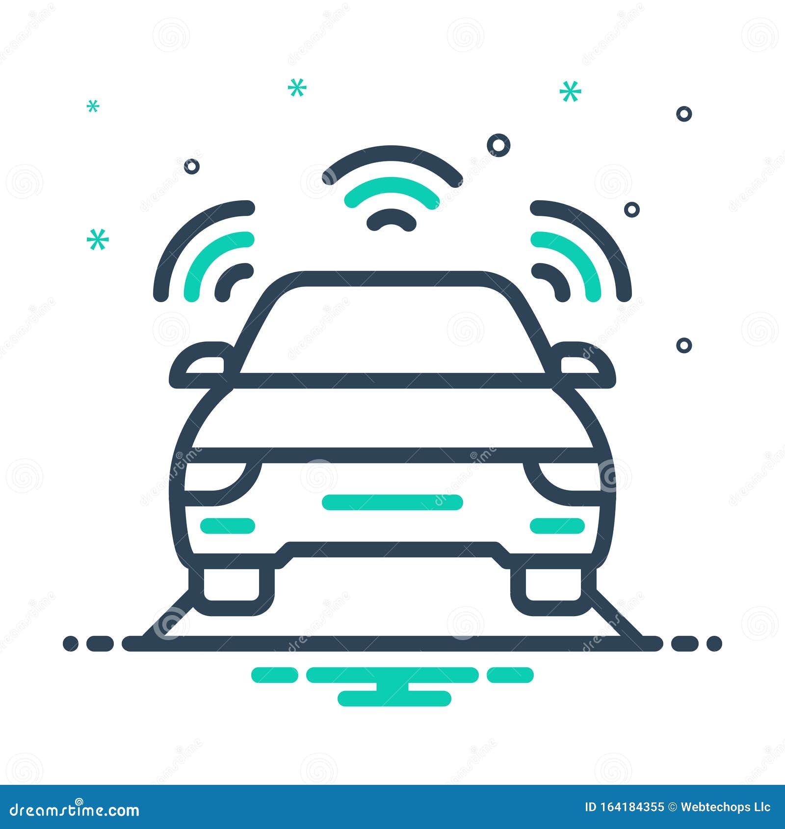 Mix Icon for Autonomous Car, Sensor and Driving Stock Vector ...