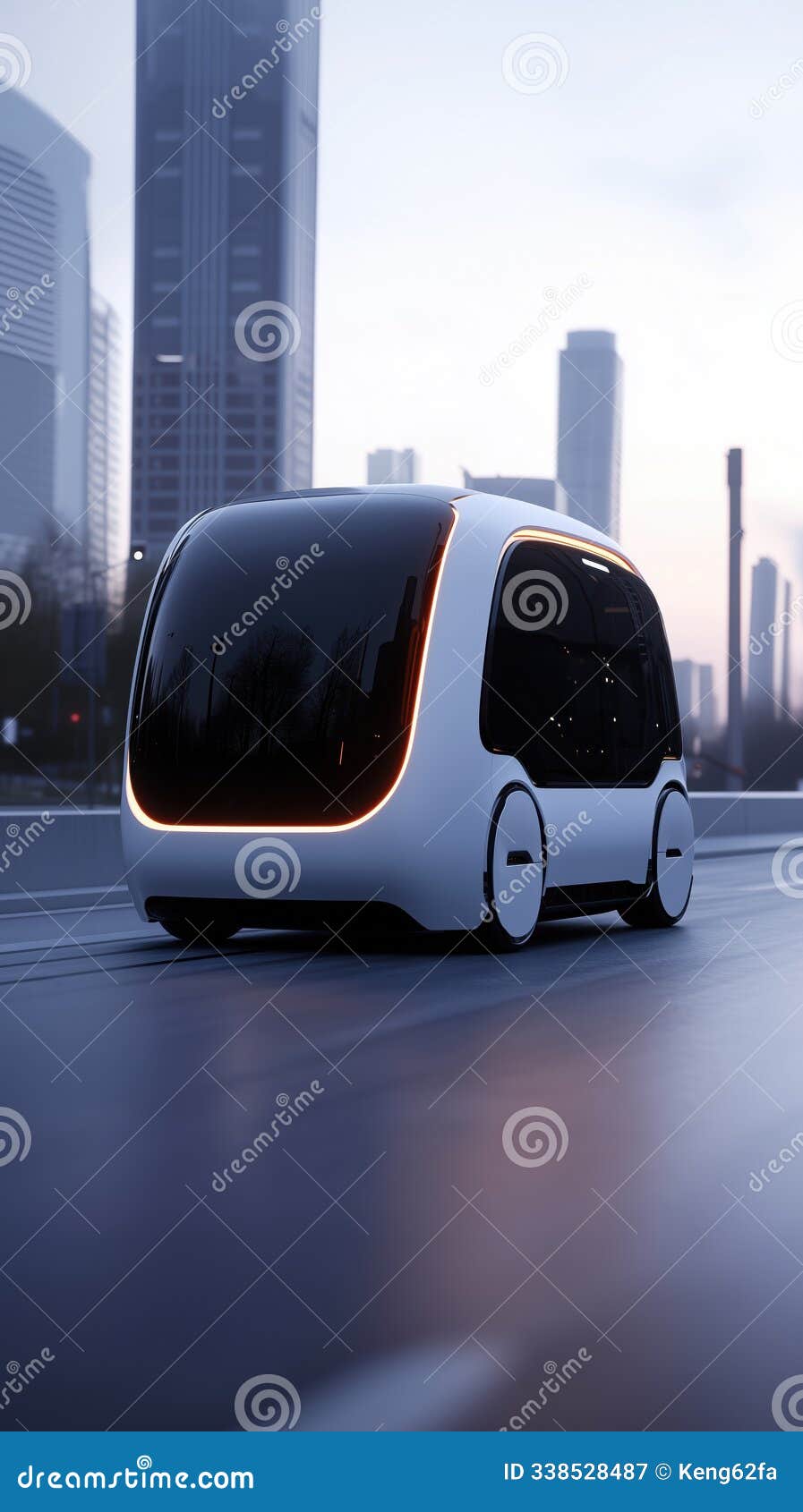 Autonomous Car on Road, Showcasing Modern Design and Technology Stock ...