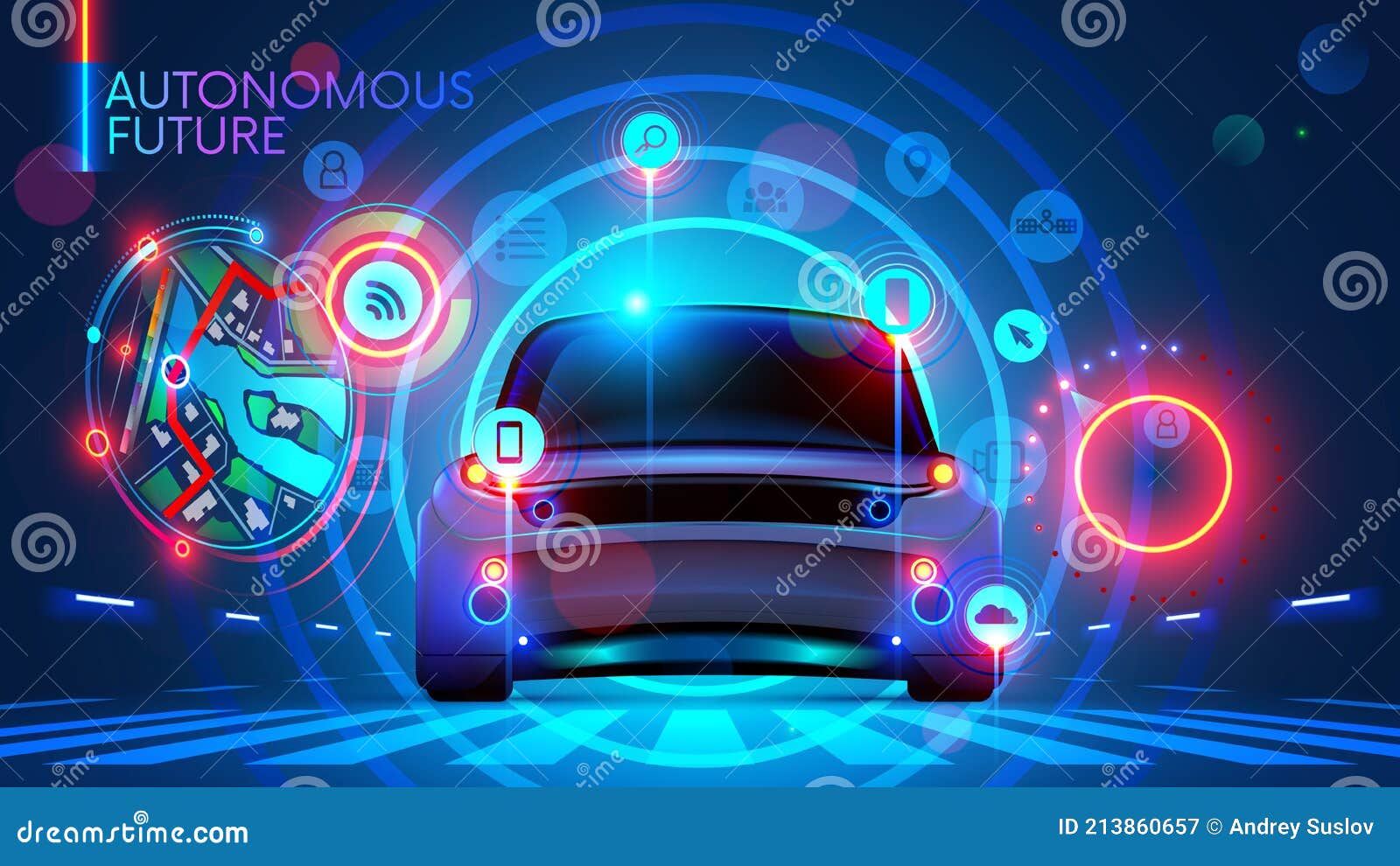 Driverless Vehicle, Autonomous Electric Car Driving With Two Satellites ... Driverless Vehicle, Autonomous Electric Car Driving With Two Satellites ...