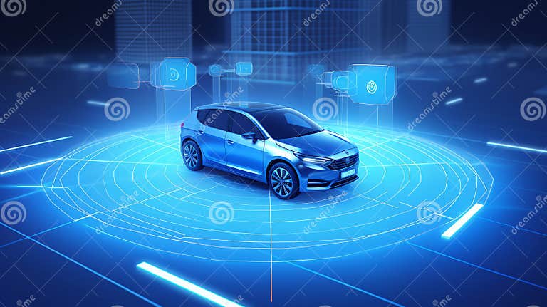 Autonomous Car Sensor System Concept for Vehicle Safety.ai Generative ...