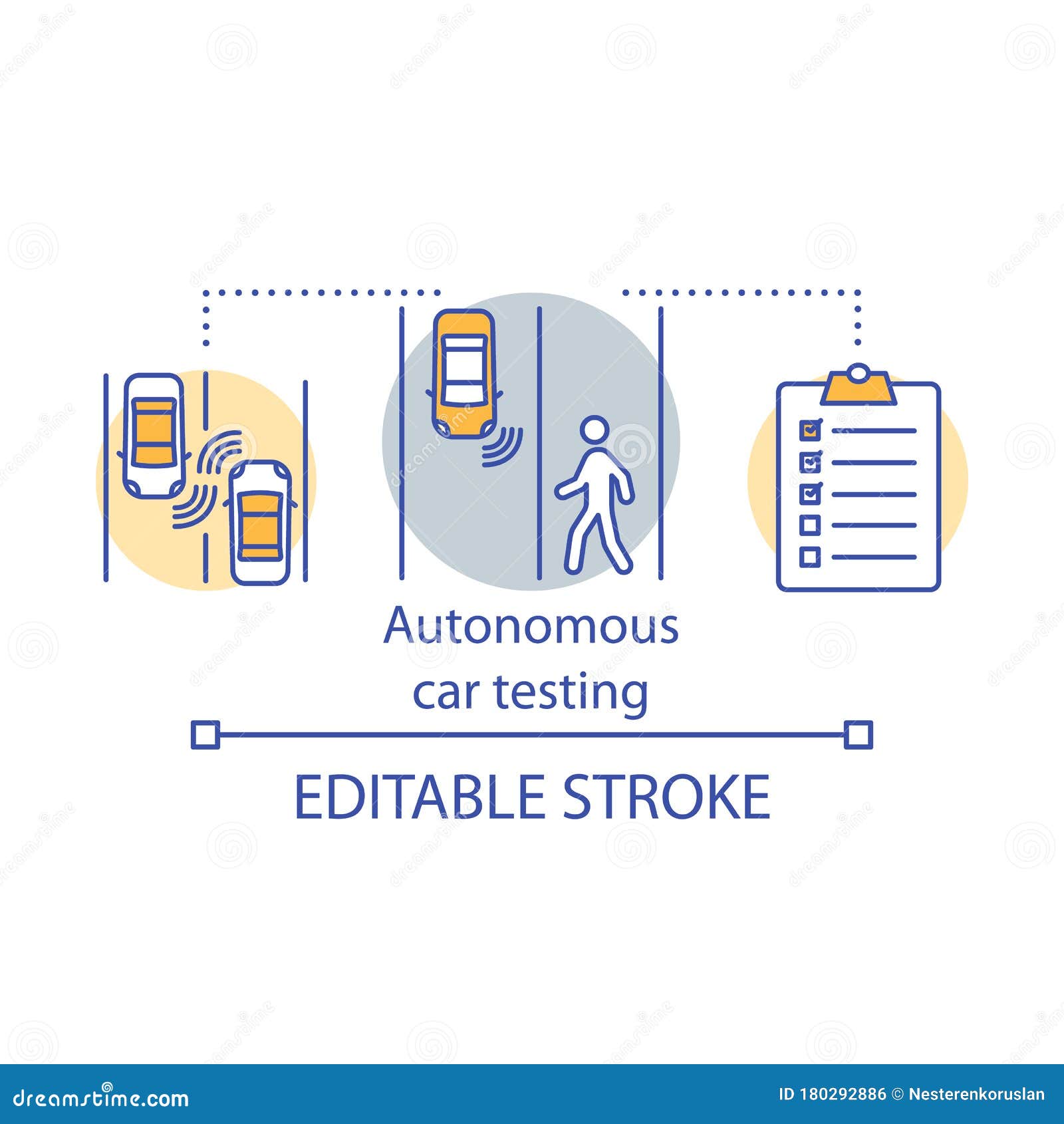 Autonomous Car Testing Concept Icon. Emergency Situations Avoid Stock ...