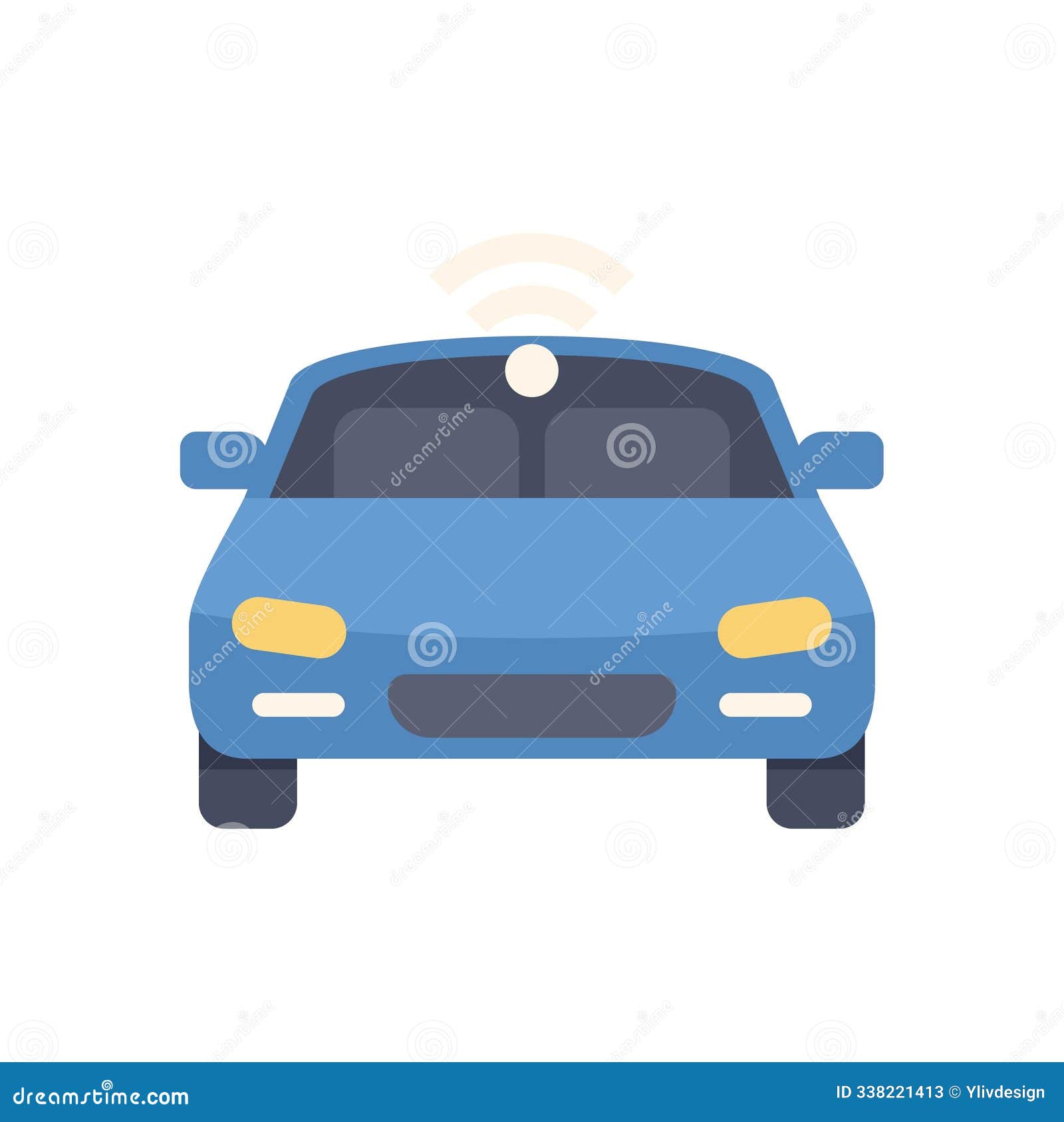 Blue Driverless Self Driving Autonomous Vehicle Using Wireless Network Icon Stock Illustration ...