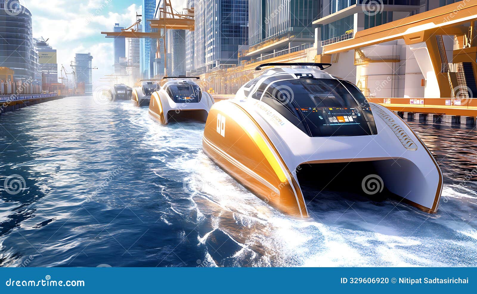 Autonomous Cargo Ships in a Smart Port, Depicting the Future of ...
