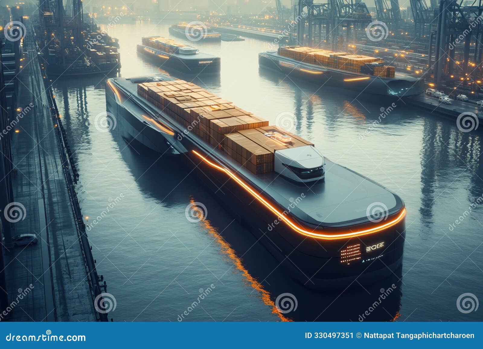 Autonomous Cargo Transport System Moves Goods Through Futuristic Cityscape, With Sleek Design ...