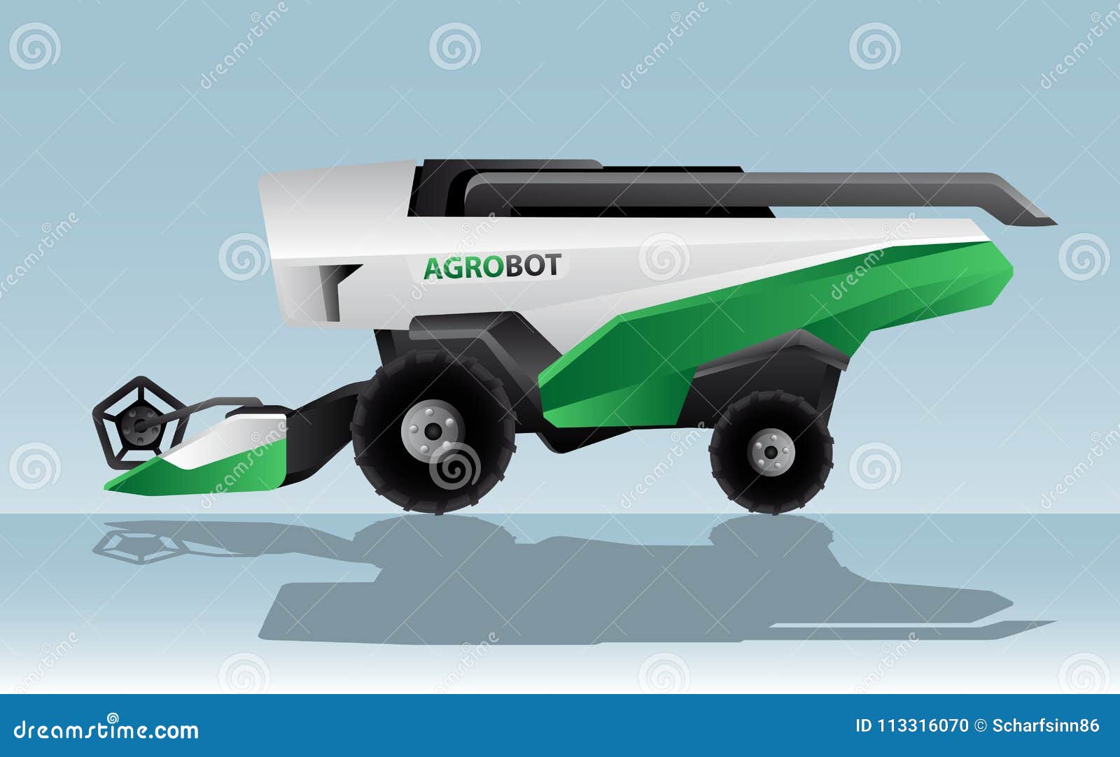 Autonomous Combine Harvester. Stock Vector - Illustration of equipment ...