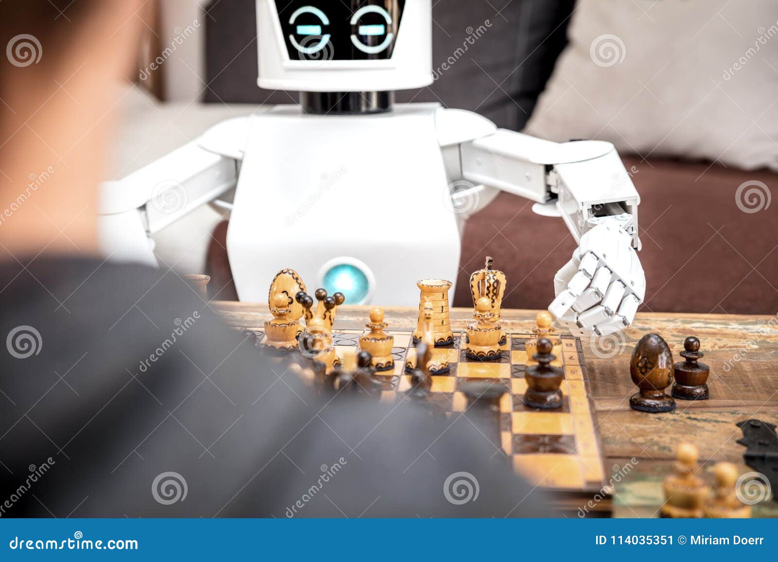 Cyborg or Roboter is Playing Chess Stock Image - Image of household ...