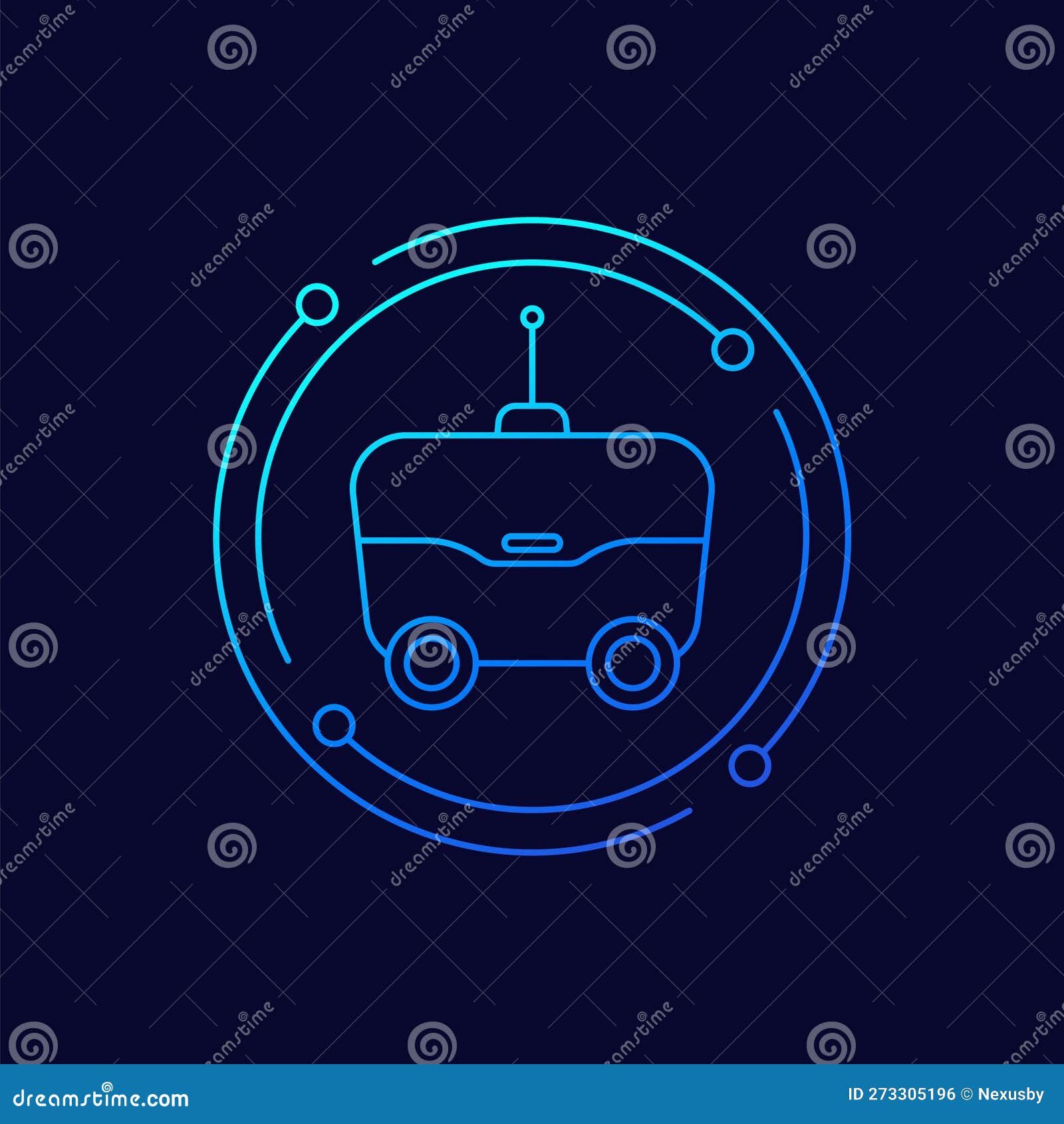 Autonomous Delivery Robot Icon, Linear Design Stock Vector ...