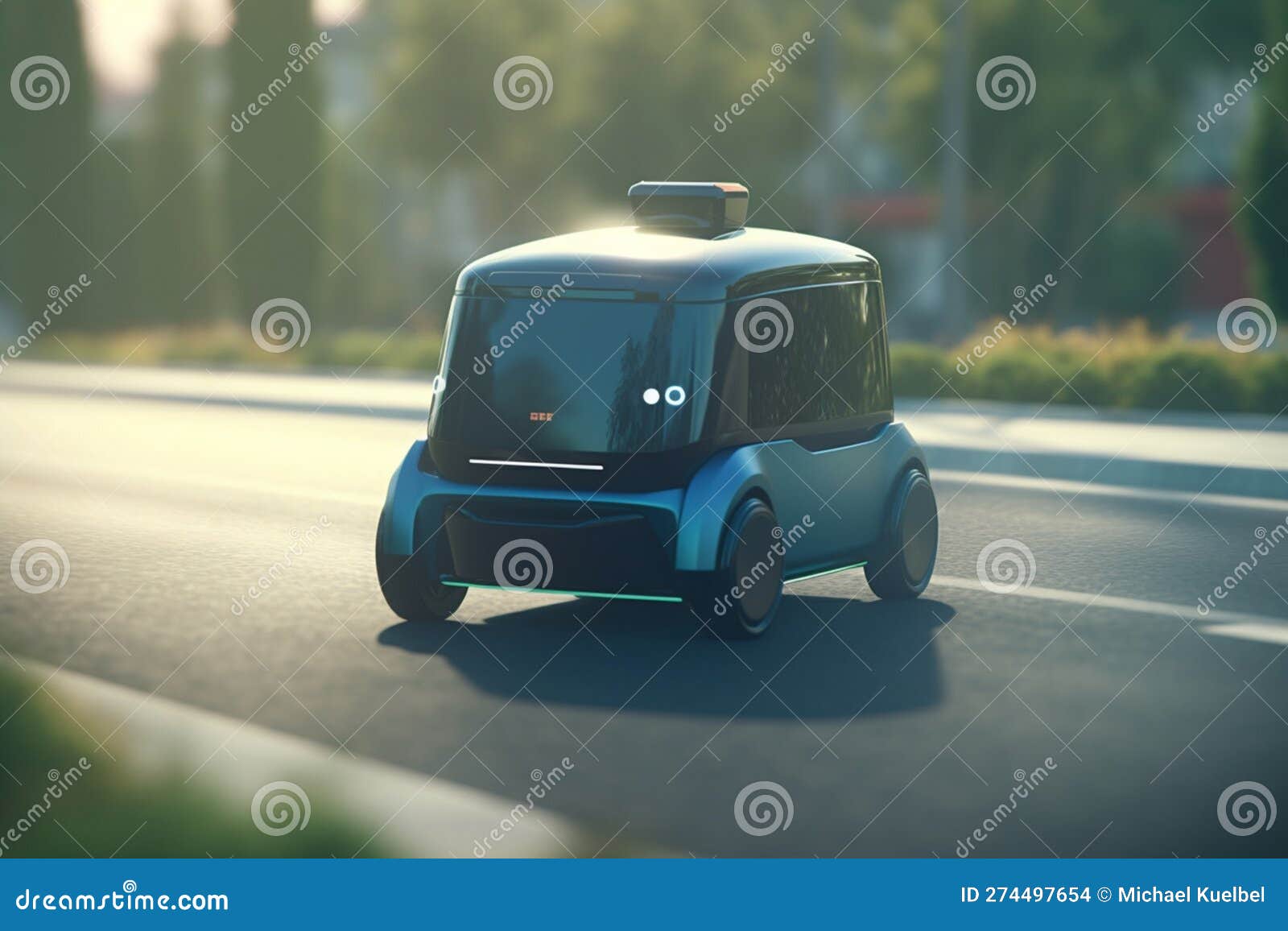 Autonomous Delivery Van: AI-Driven Concept Illustration Stock ...