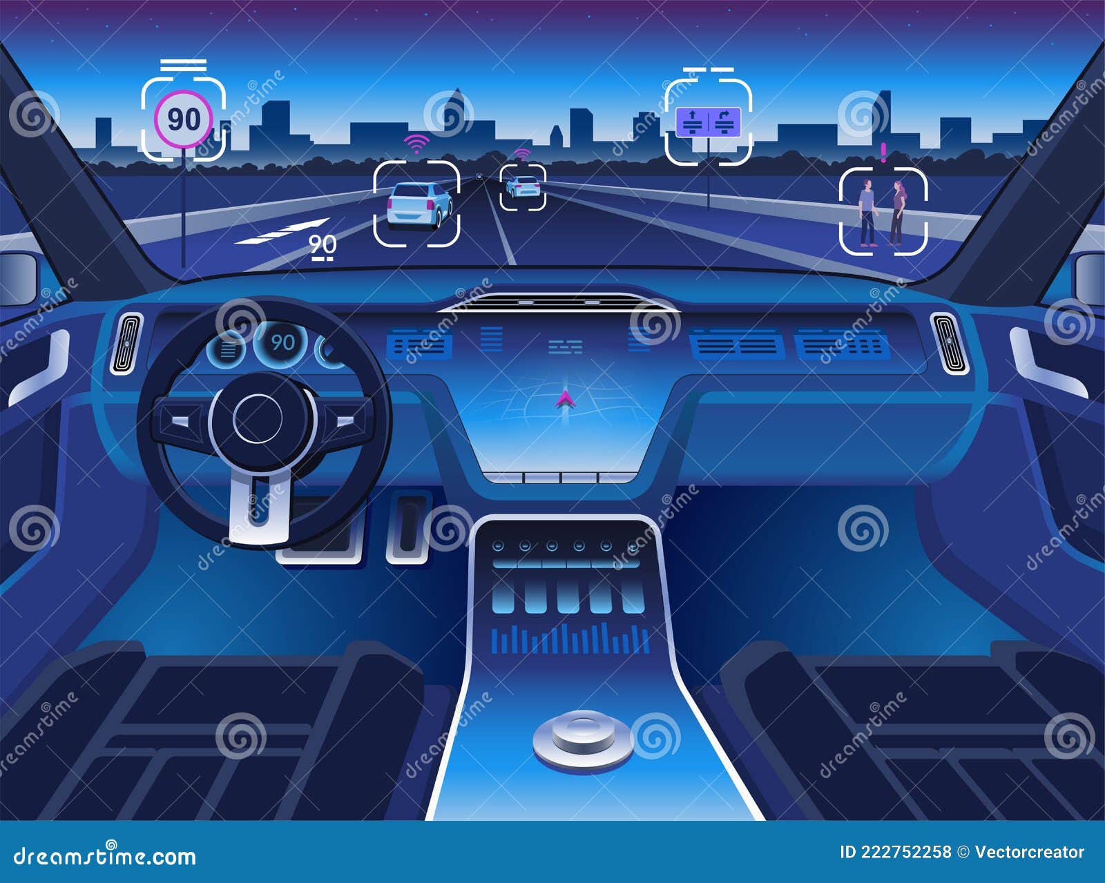 Car Digital Dashboard Speedometer Display Fuel Panel. Car Cluster ...