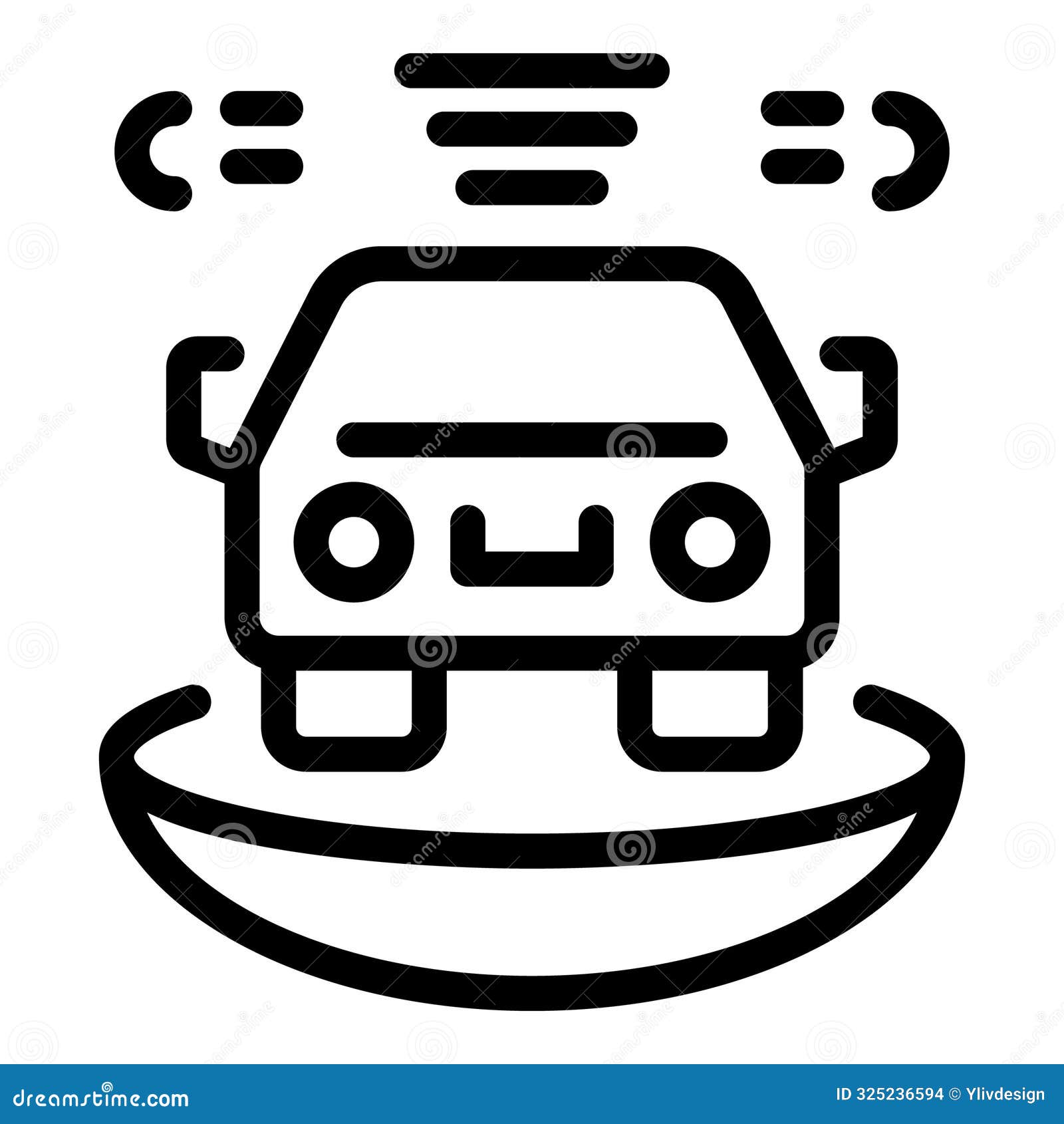 Driverless Parking Valet Concept Icon. Smart Parking Technology. City ...