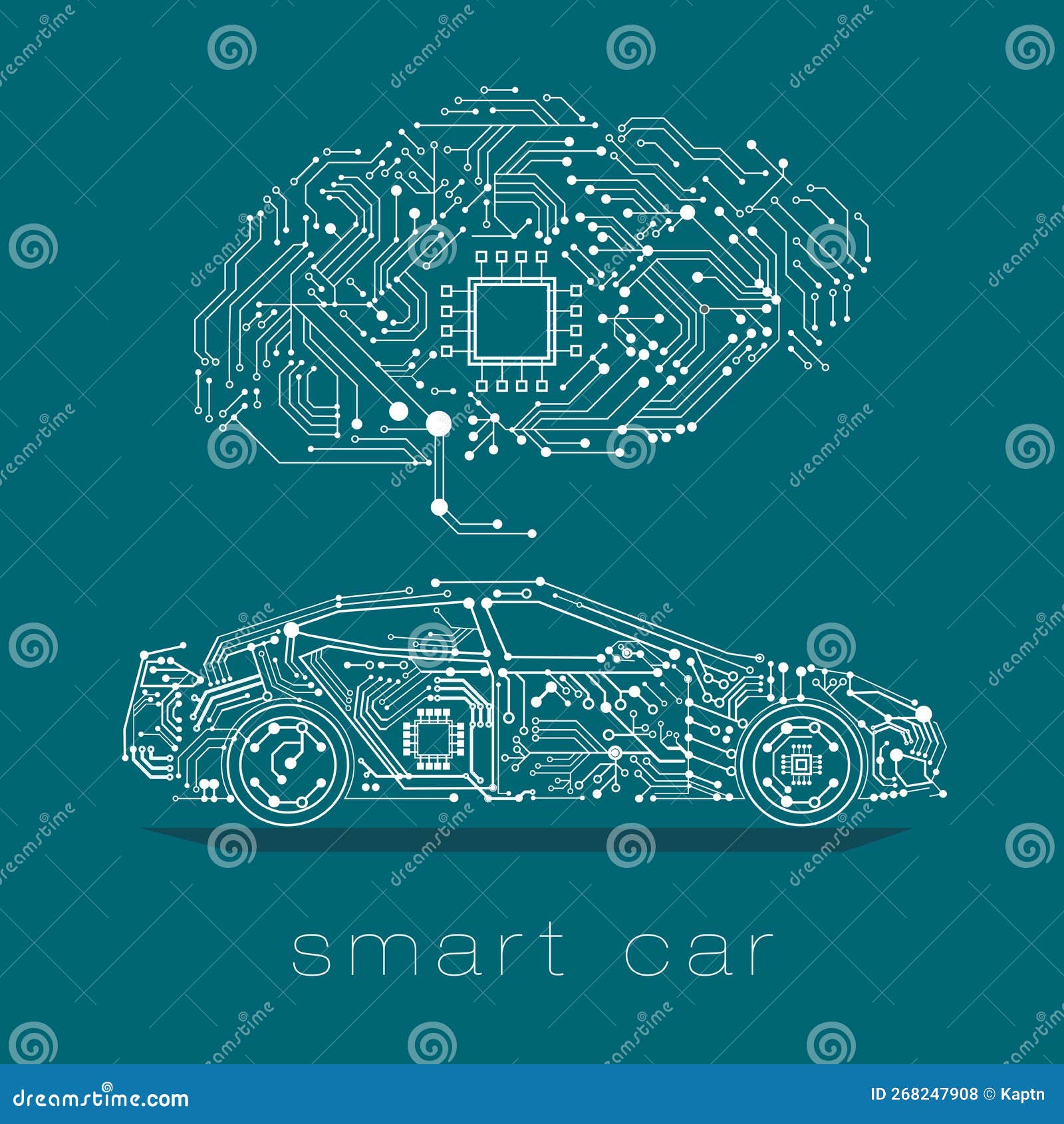 Autonomous Driving Car Artificial Intelligence Stock Illustration ...
