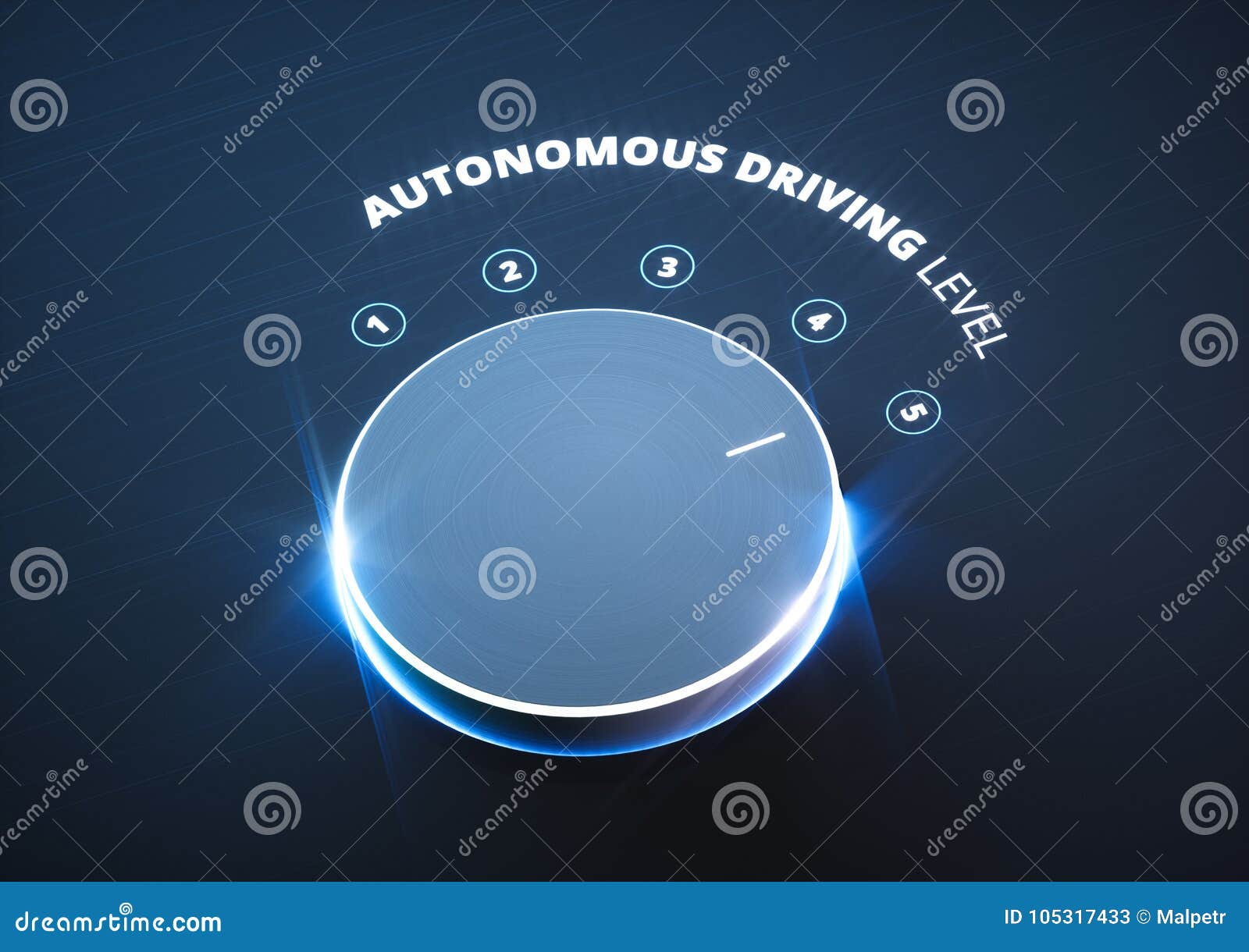 Autonomous Driving Level Concept. 3d Rendering. Stock Illustration ...