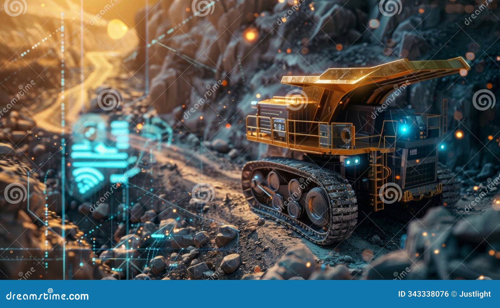 Autonomous Dump Truck Working in a Quarry Using Future Technology Stock Photo - Image of vehicle ...