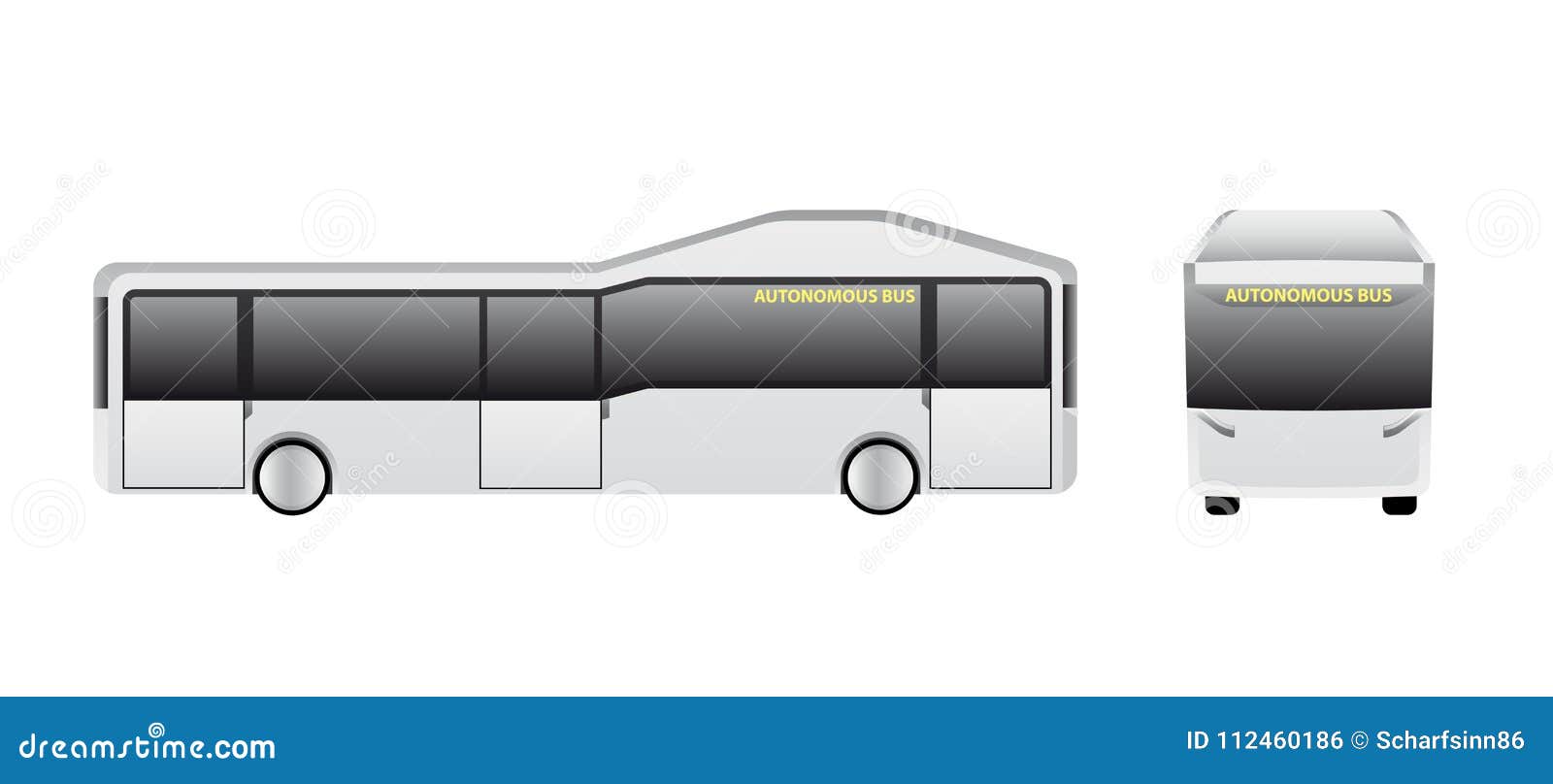 Autonomous electric bus stock vector. Illustration of technology ...