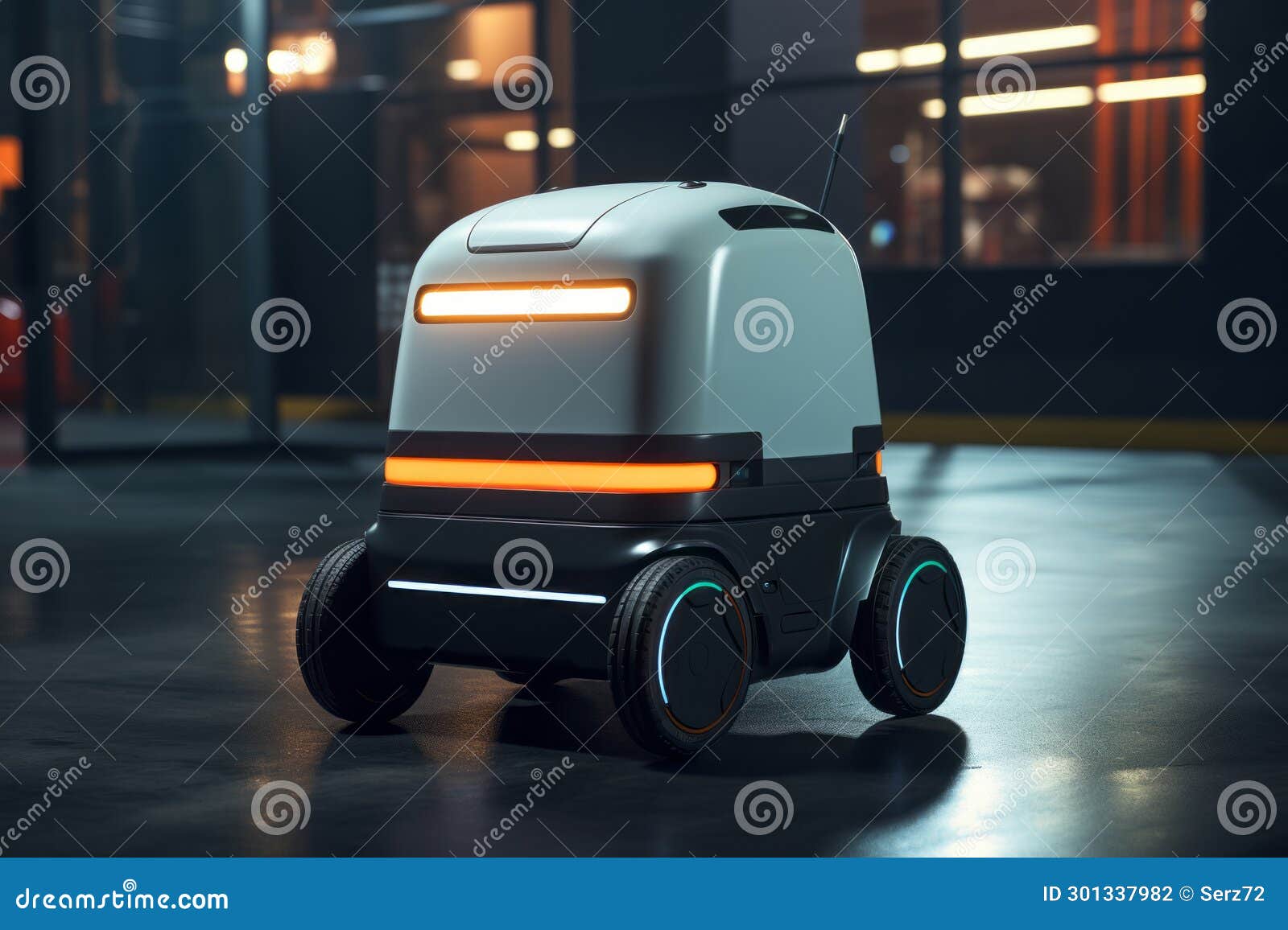 Autonomous Food Delivery Robot Stock Photo - Image of business, future ...