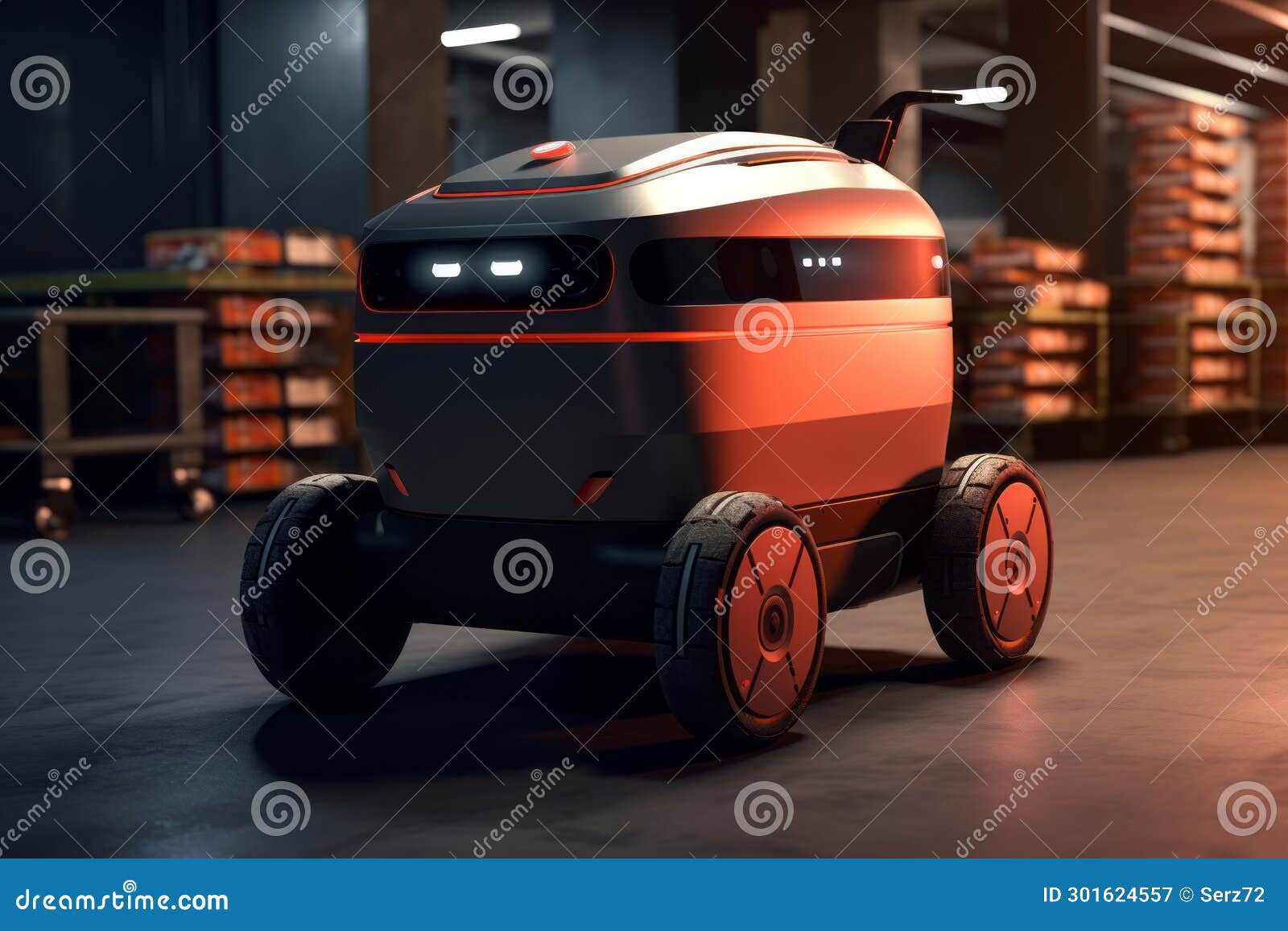Autonomous Food Delivery Robot Stock Image - Image of automatic ...