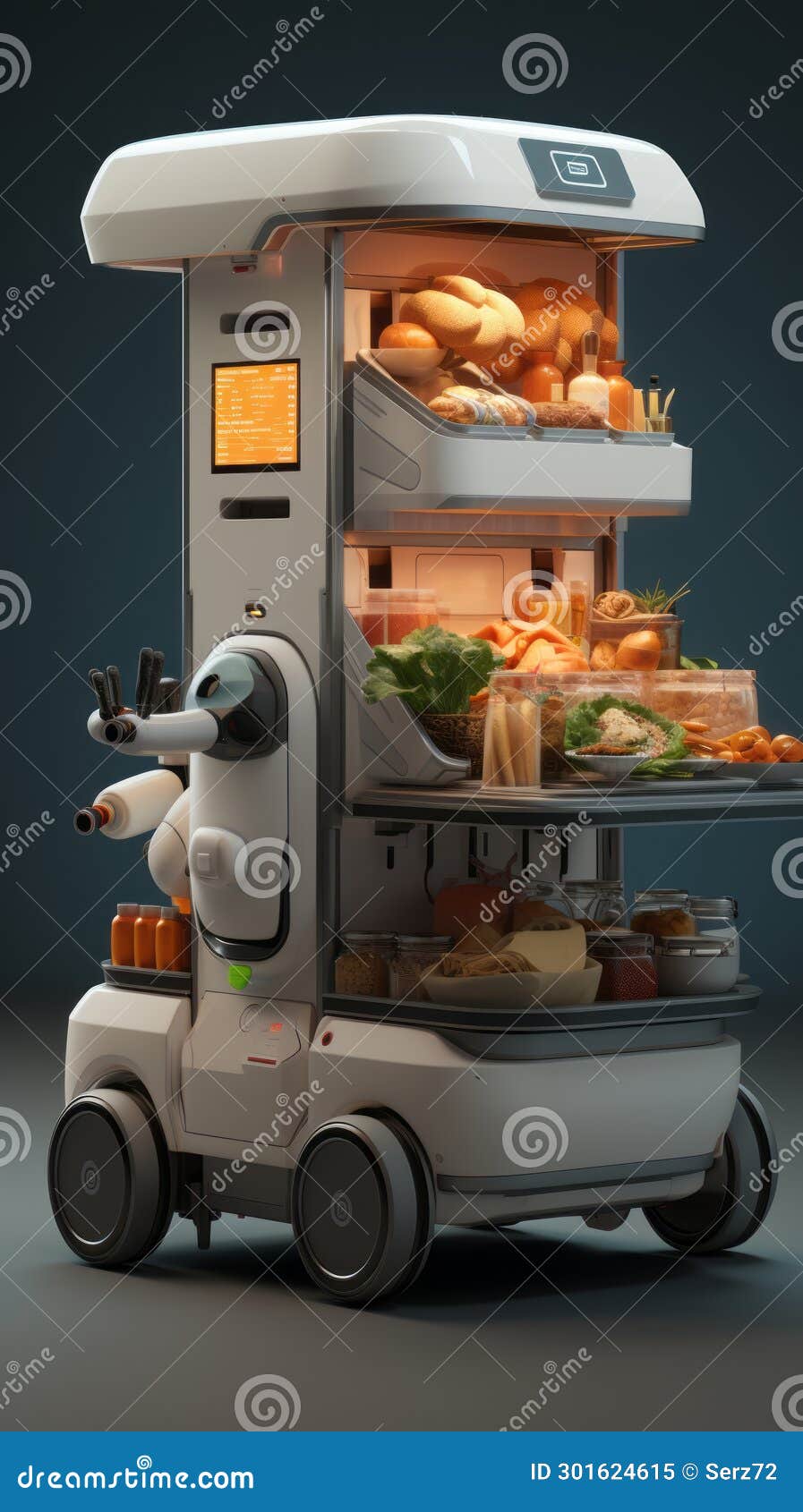 Autonomous Food Delivery Robot Stock Image - Image of robot, auto ...
