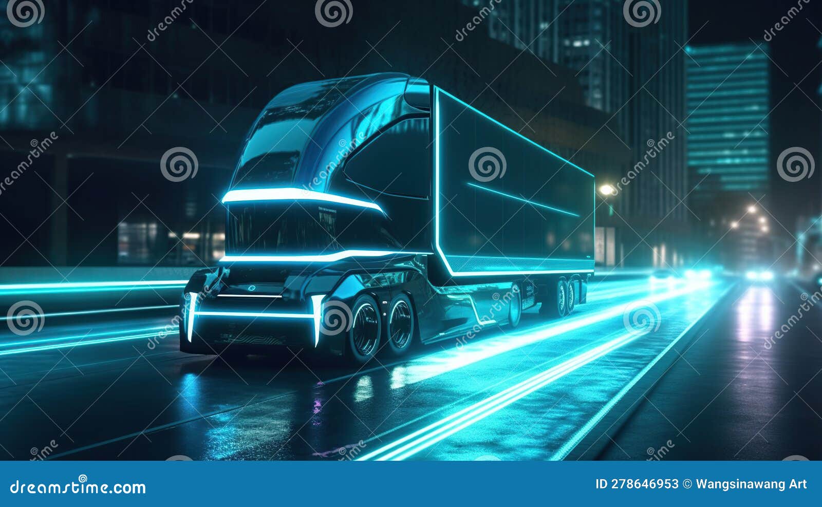 Autonomous Futuristic Truck AI Generated Image Stock Illustration ... Autonomous Futuristic Truck AI Generated Image Stock Illustration ...