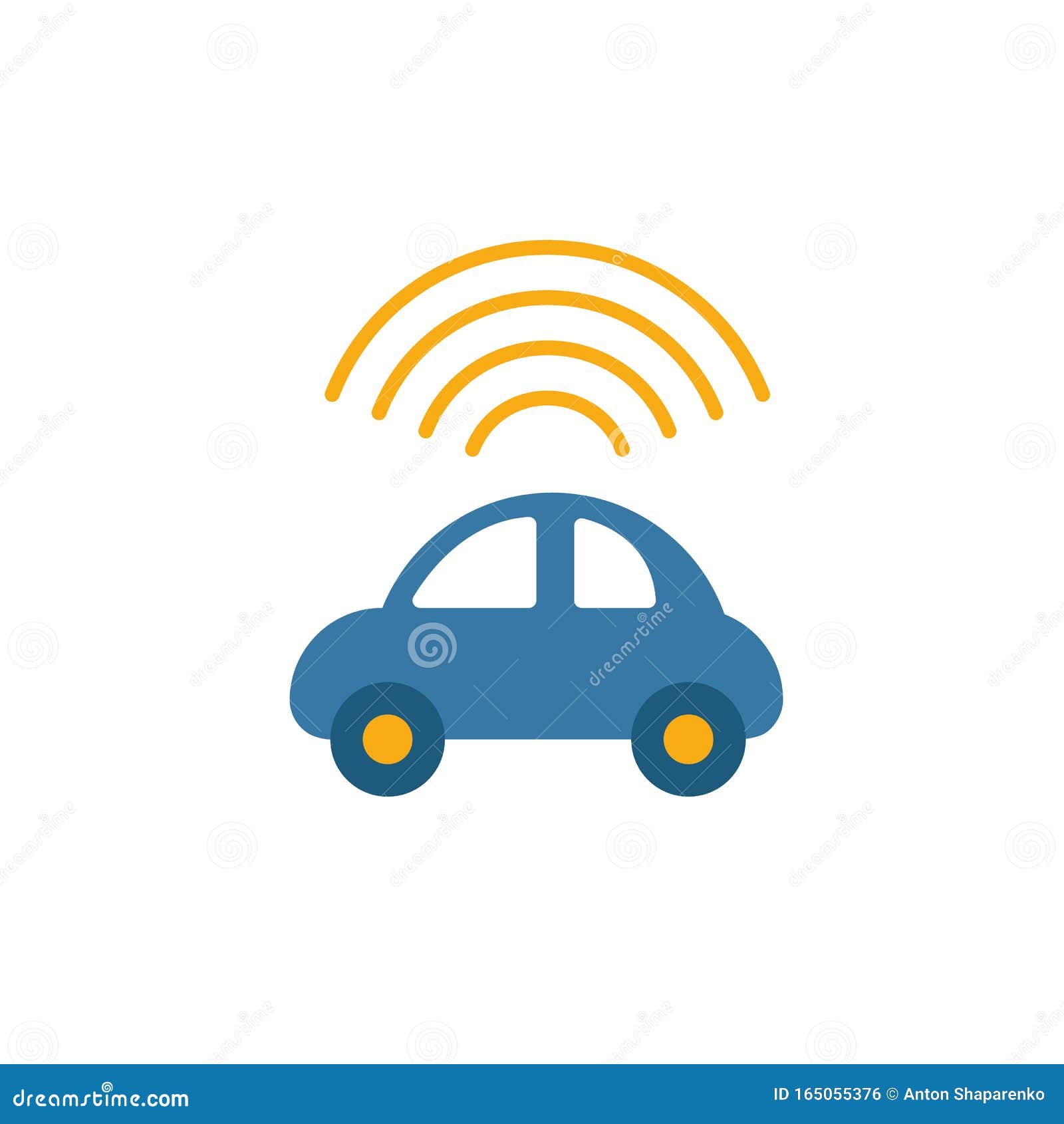 Autonomous Car Icon Drive Sensor. Digital Autonomous Vehicle Car Self ...