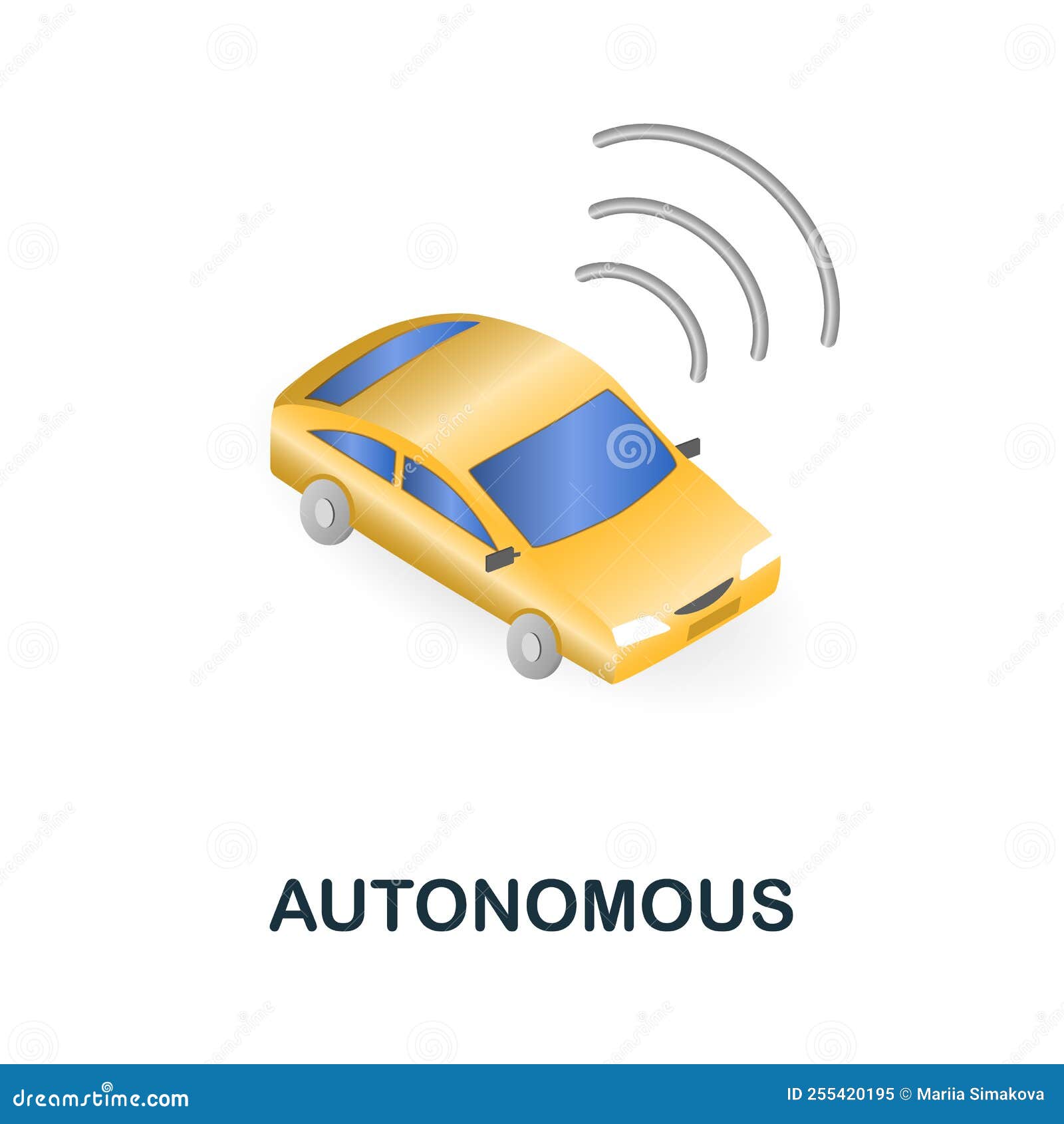 Autonomous Icon. 3d Illustration from Artificial Intelligence ...
