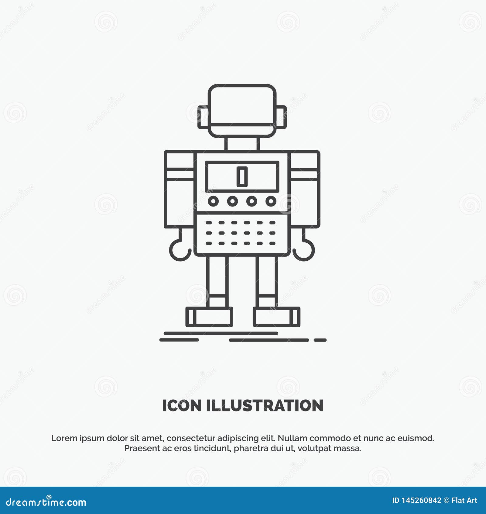Autonomous Machine Robot Robotic Technology Icon Line Vector Gray Symbol For Ui And Ux