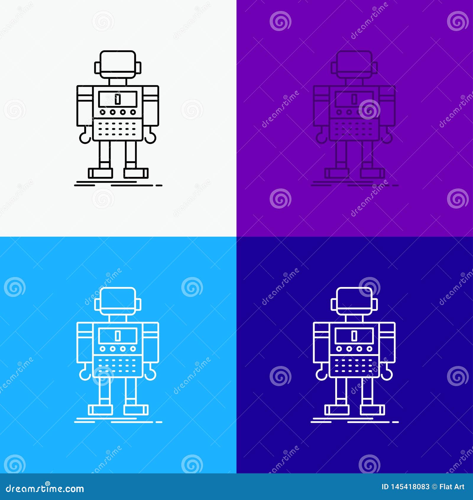 Autonomous, Machine, Robot, Robotic, Technology Icon Over Various ...