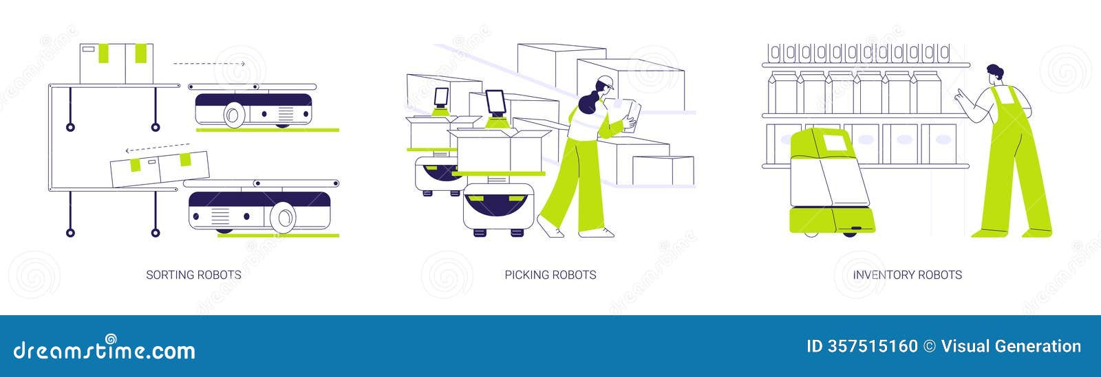 Autonomous Mobile Robot Walking With Four Legs And Antennas Vector ...