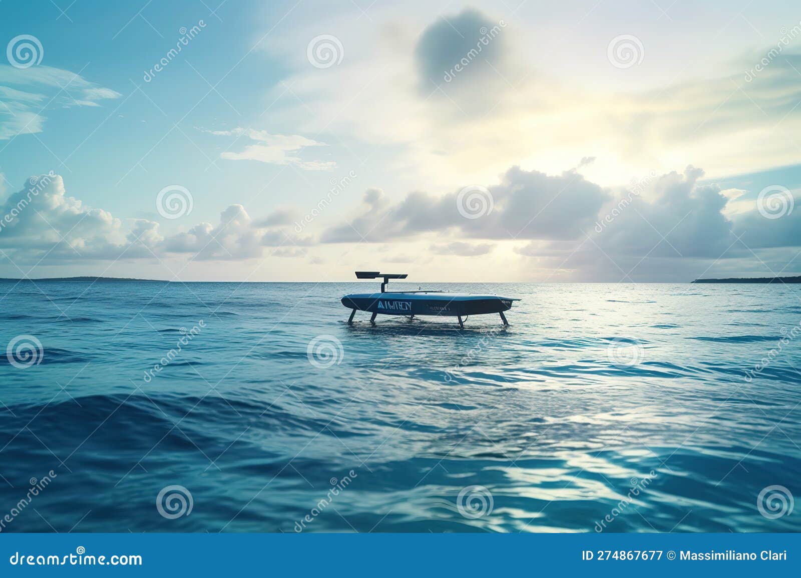 An Autonomous Ocean Cleanup Drone Skimming the Surface of the Water ...