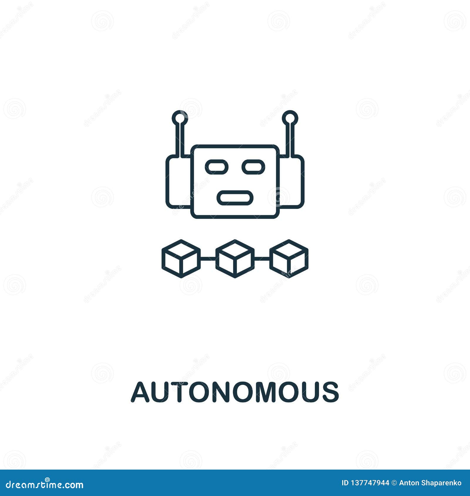 Autonomous Outline Icon. Thin Line Style Design from Blockchain Icons ...