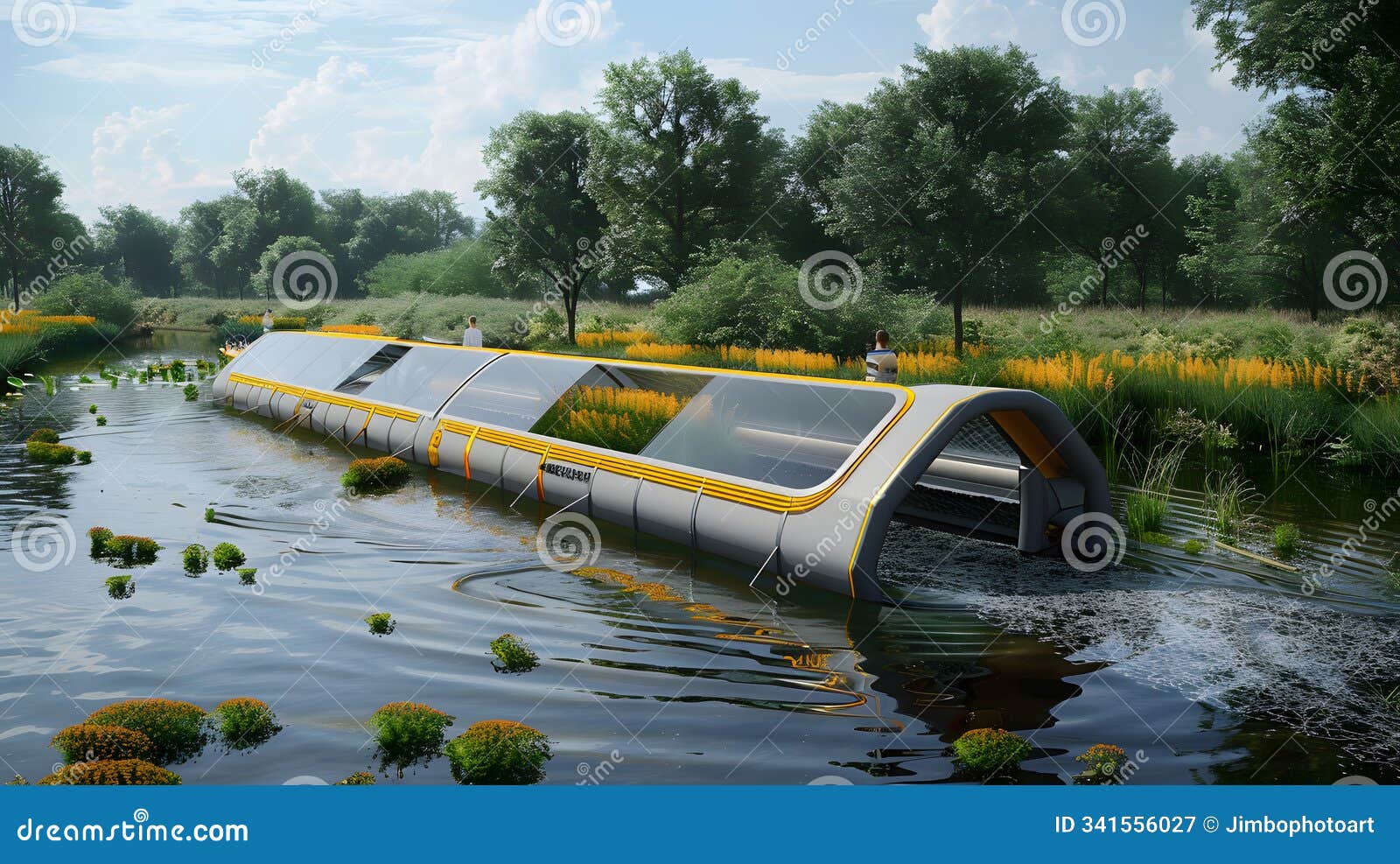 Autonomous River Cleaning Systems Stock Illustration - Illustration of ...