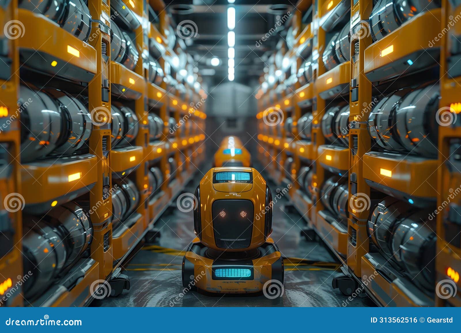 Autonomous Robot in a Storage Facility Stock Photo - Image of warehouse ...
