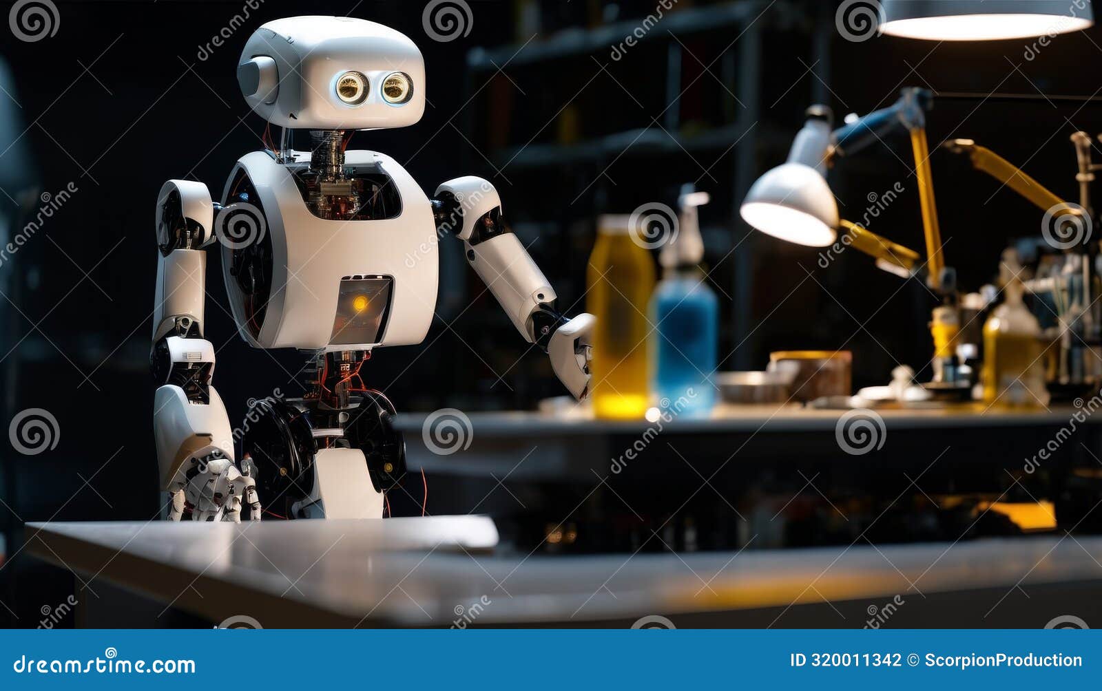 Autonomous Robot Working in a Modern Laboratory Stock Photo - Image of ...