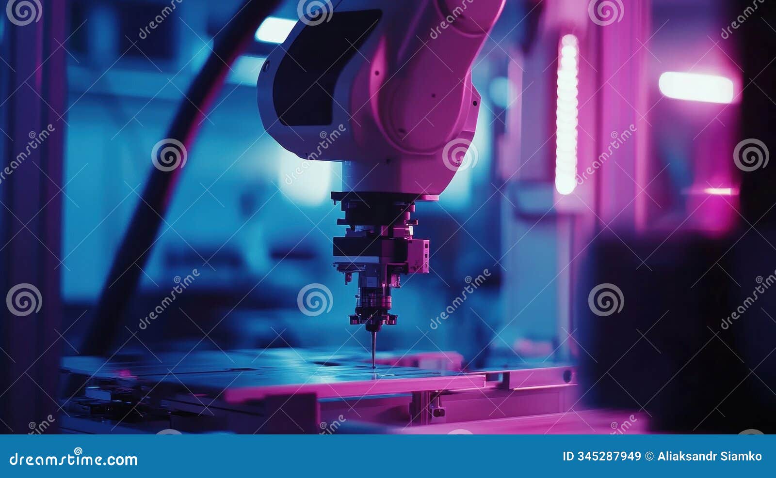 Autonomous Robotic Arm Performing Precise Manufacturing Tasks Stock ...