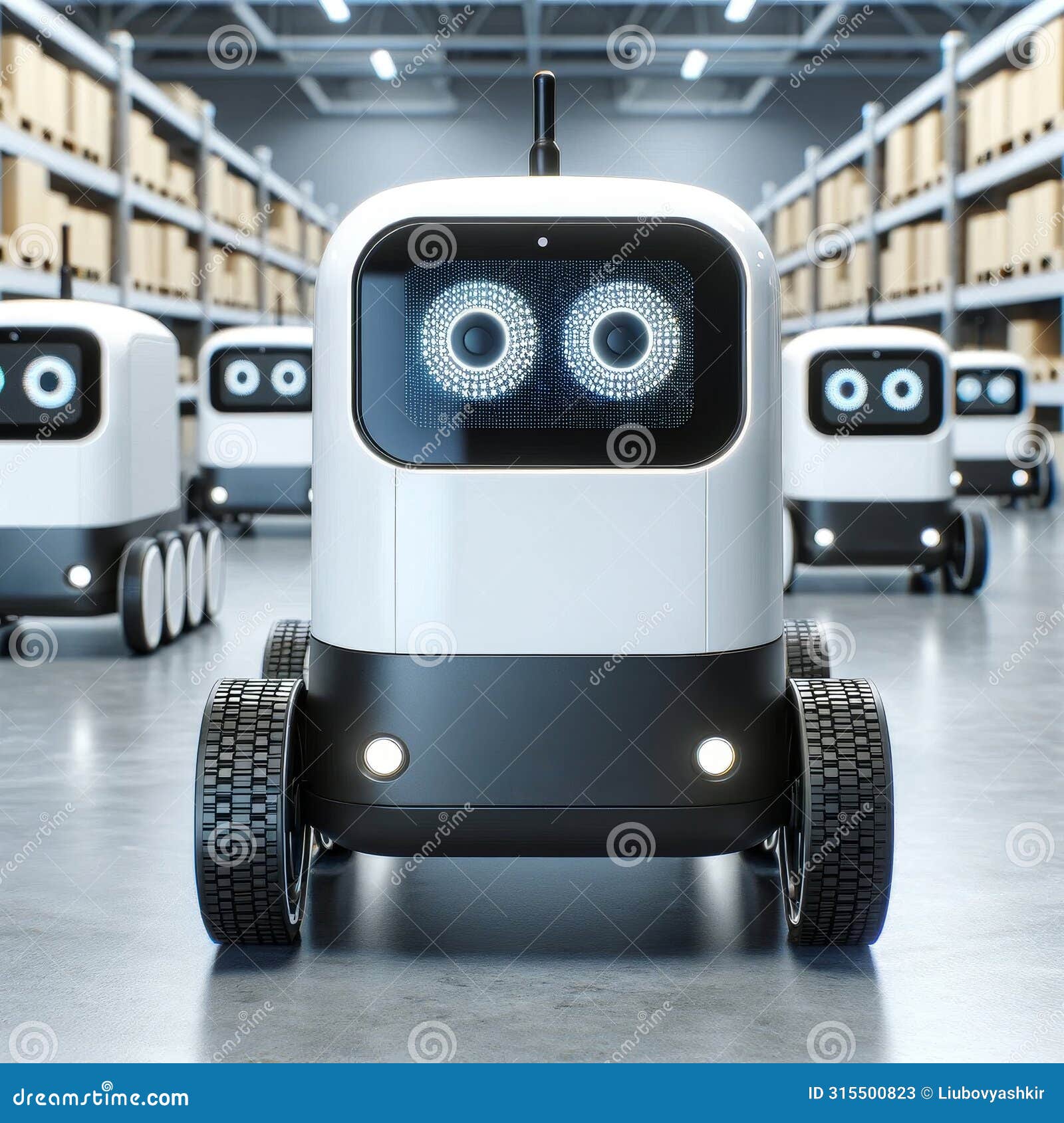 Autonomous Robots Deliver Packages Independently. Smart Logistics and ...