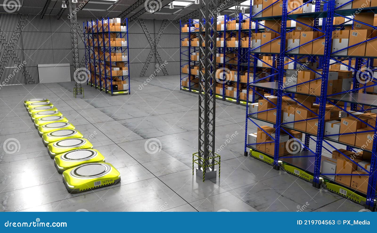 Autonomous Robots Transporting Packages in Warehouse - 4k 3D Animation ...