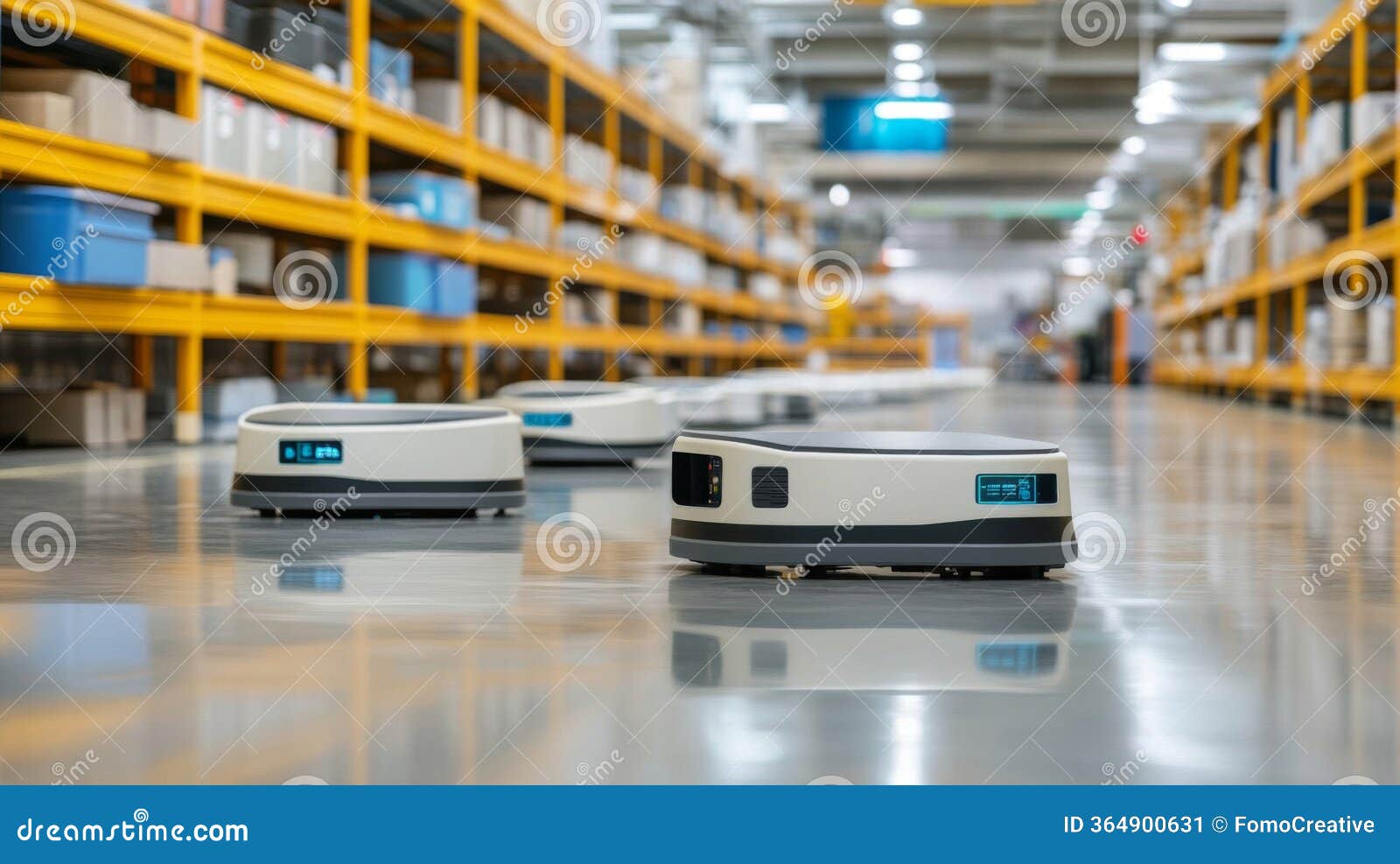 Autonomous Robots Shopping For Groceries In A Futuristic Supermarket ...