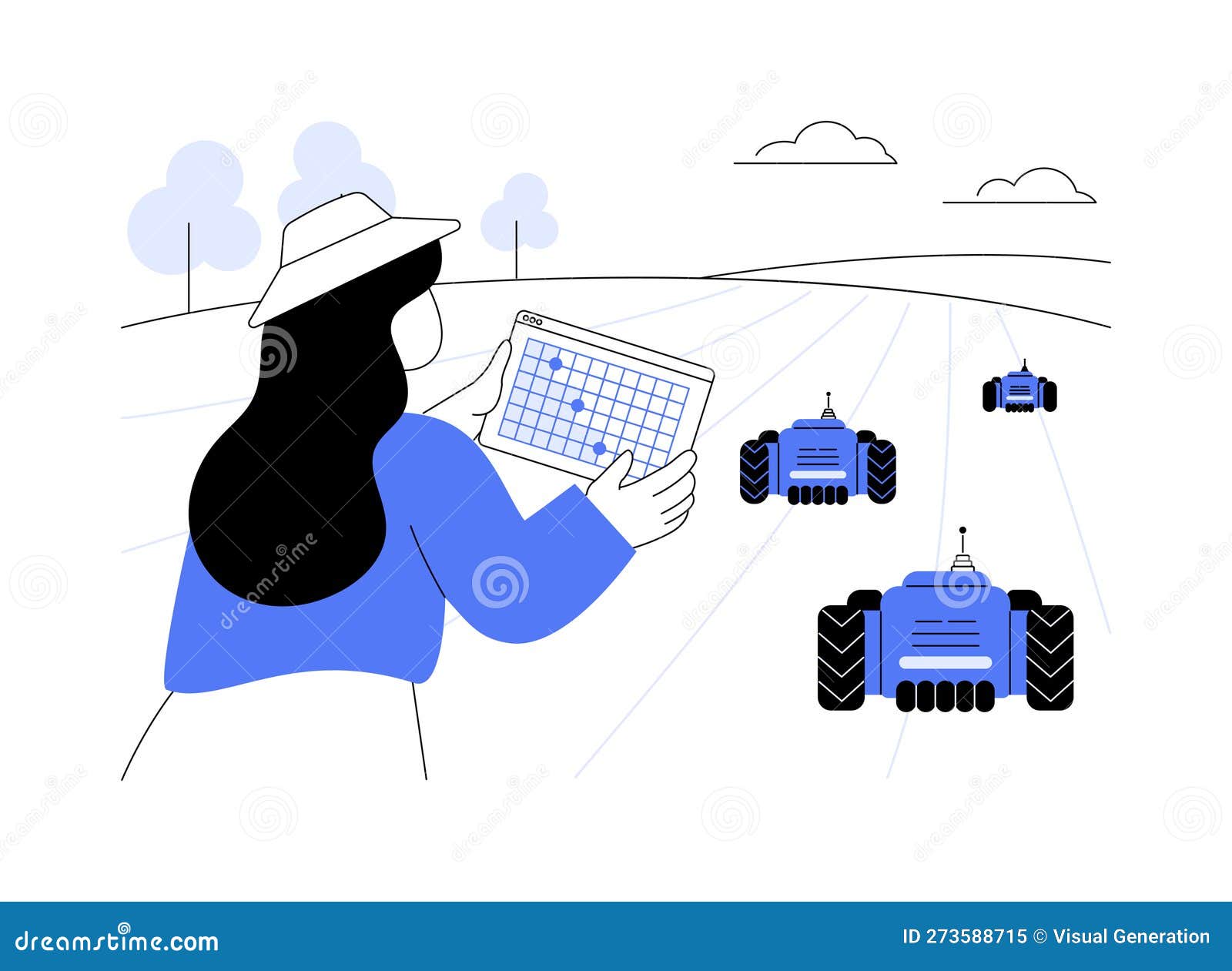 Autonomous Seeding Isolated Cartoon Vector Illustrations ...